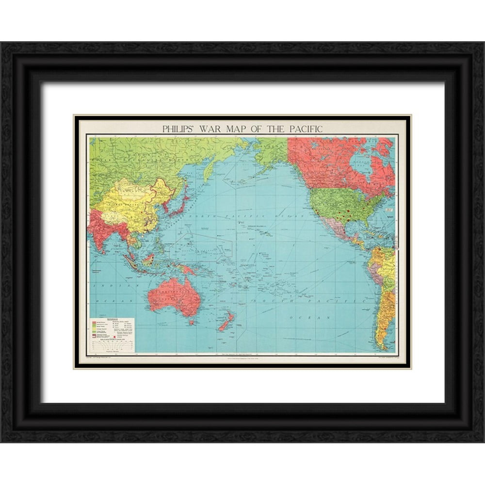 George Philip and Son Limited 18x14 Black Ornate Wood Framed with ...