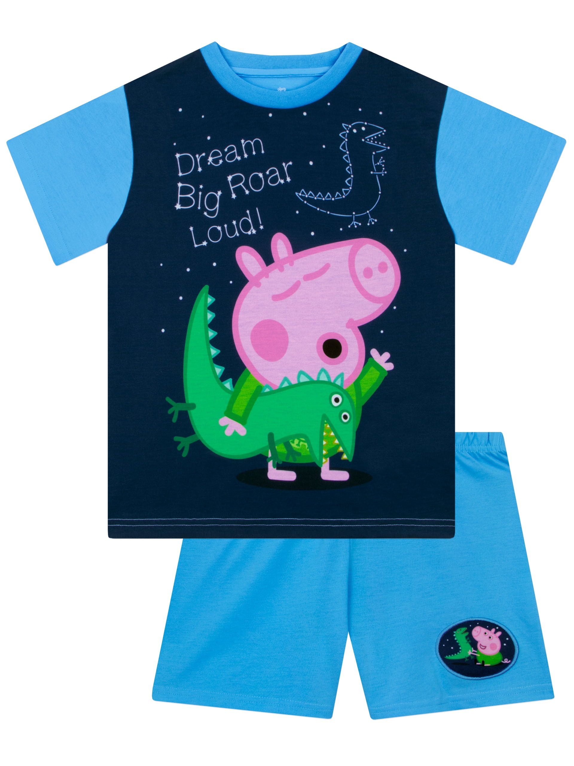 George Pig Boys Short Sleeve Pajamas Blue Sizes 2T-8 - Walmart.com