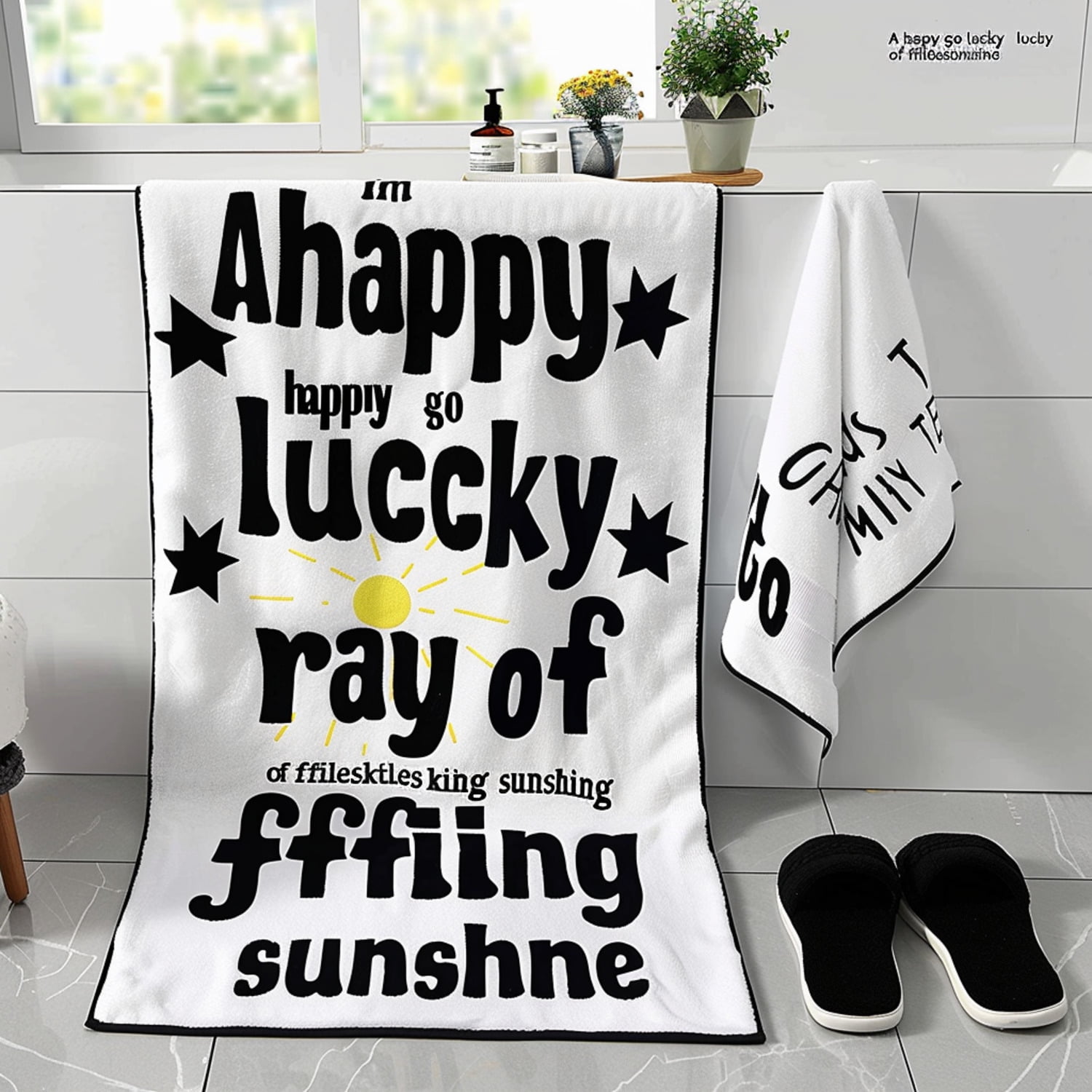 George R Fv Brandon G Happy Go Tyler Ray Bathroom Towel Set White ...