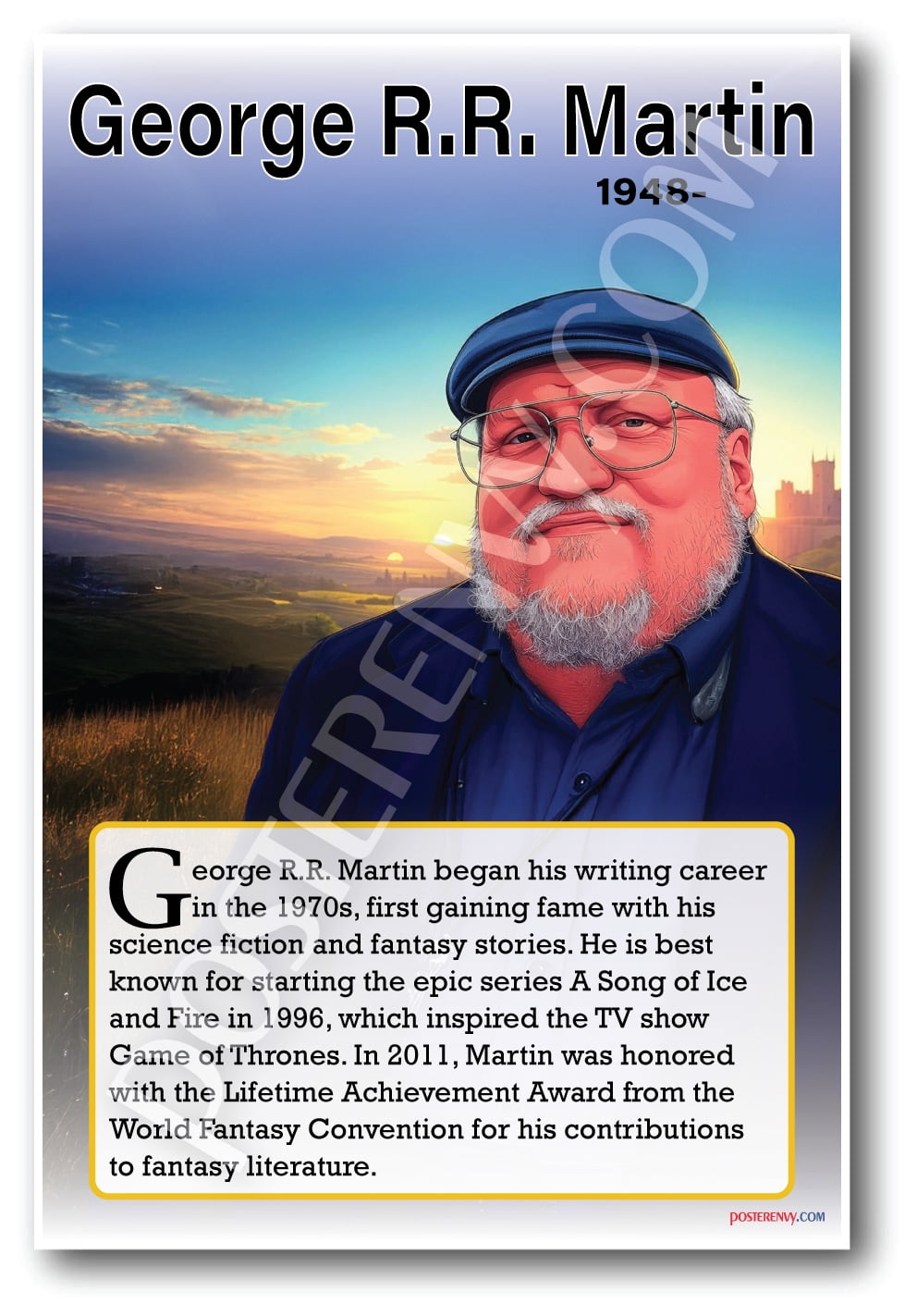 George R.R. Martin - Notable Figure - Biography Poster 18 x 12 inch ...