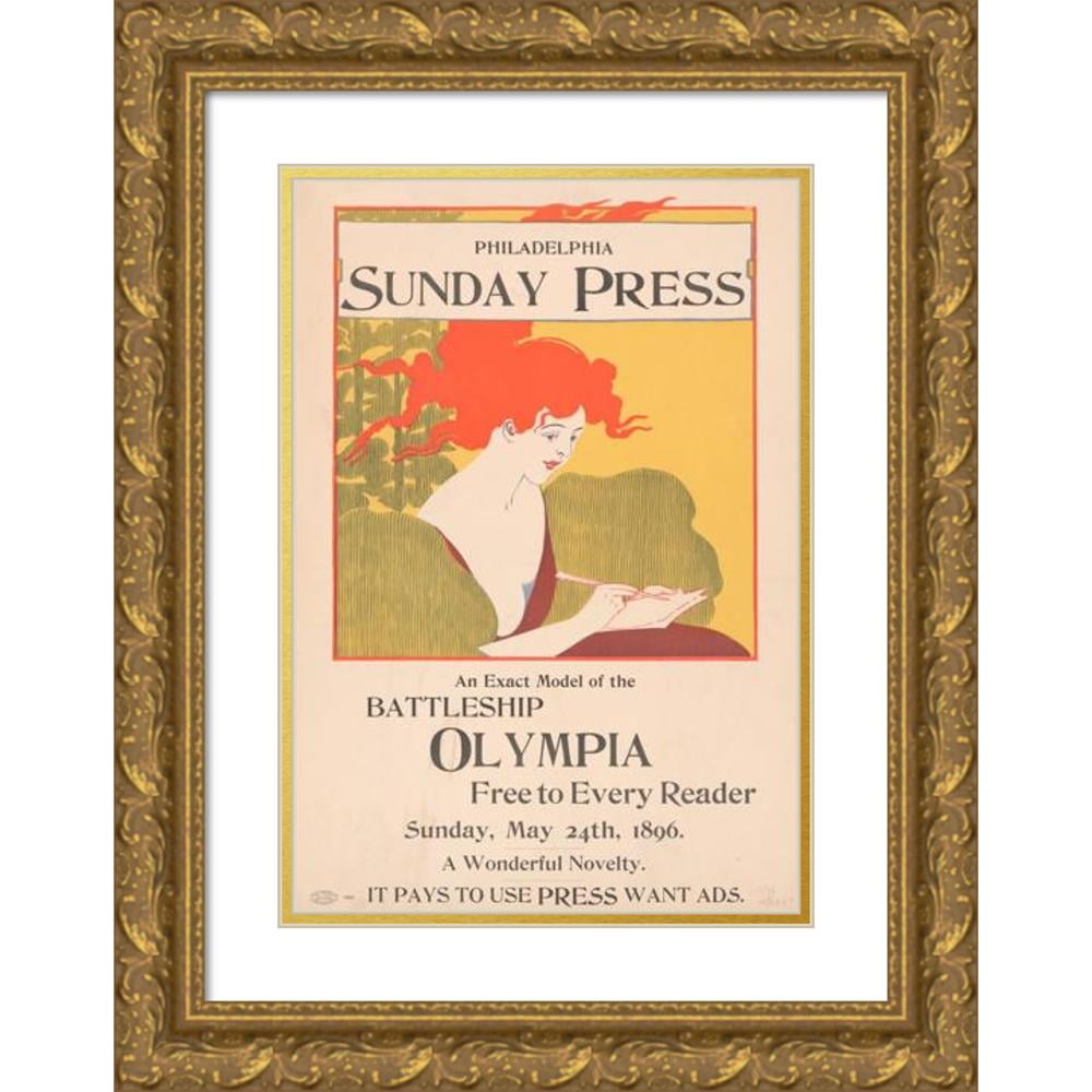 George Reiter Brill 18x24 Gold Ornate Framed and Double Matted Museum ...