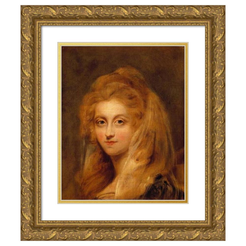 George Romney 12x14 Gold Ornate Wood Frame and Double Matted Museum Art ...
