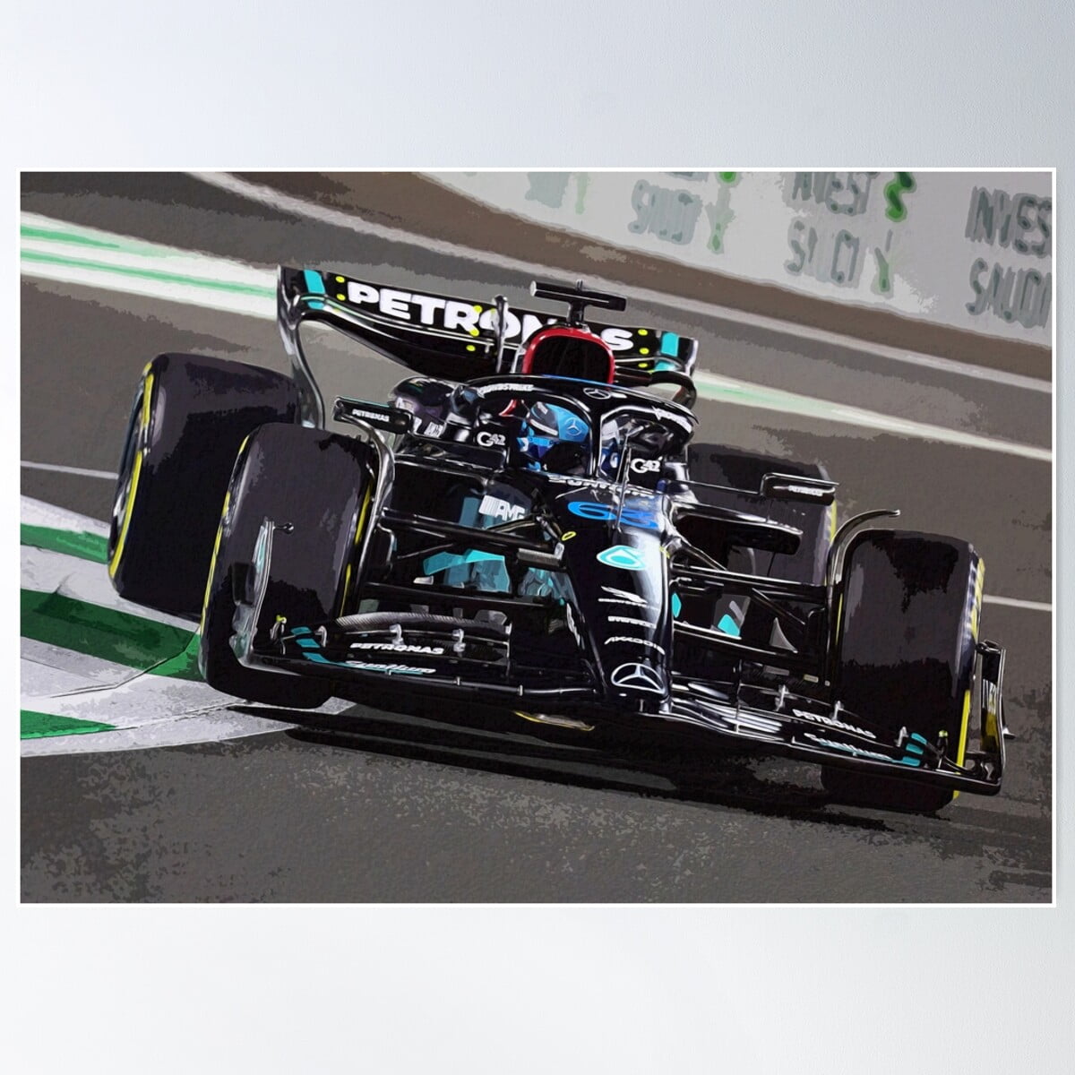 George Russell Racing His 2023 Racecar Poster Wall Art, Modern Wall ...