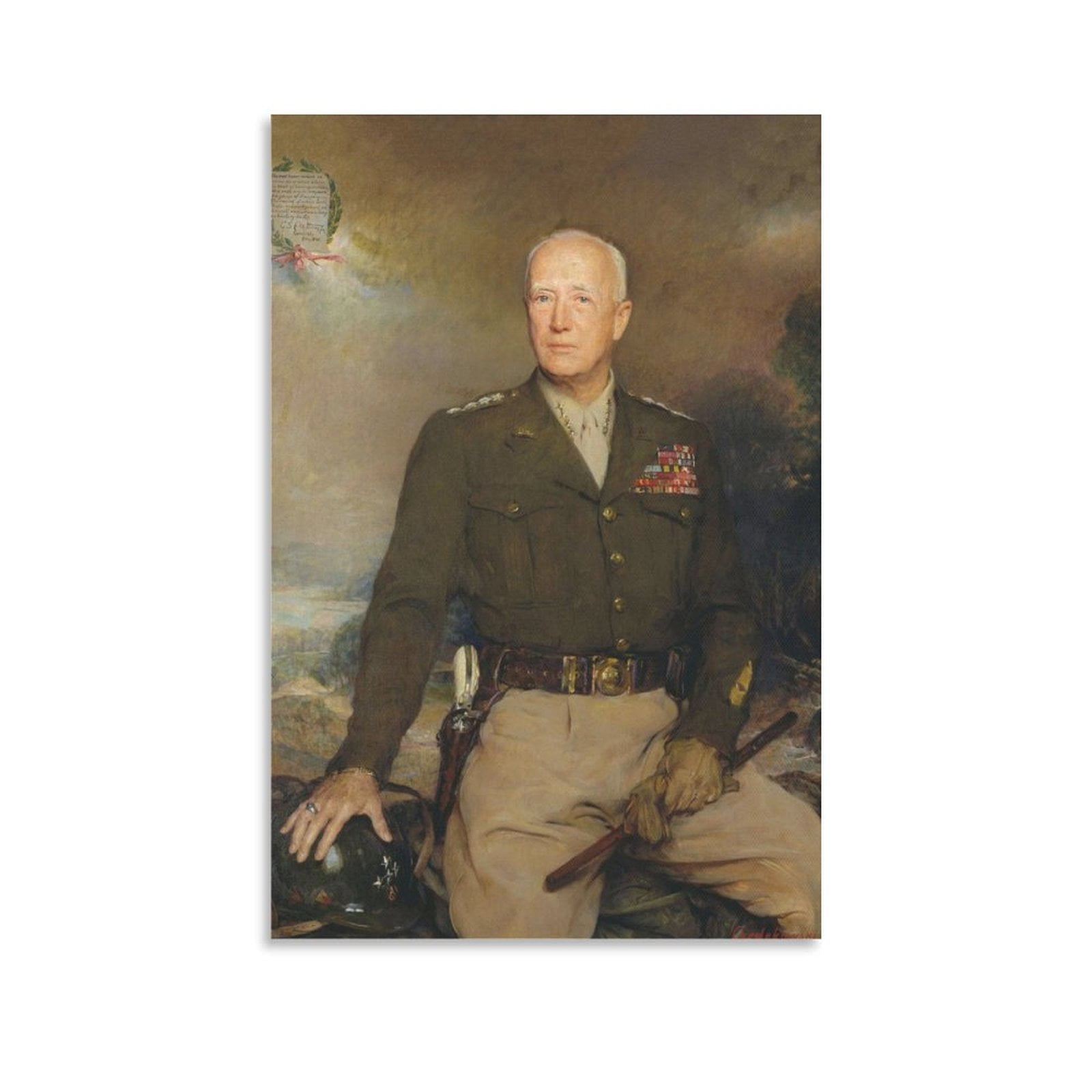George S. Patton Poster 4 Canvas Wall Art Prints Poster Gifts Photo Picture Painting Posters ...
