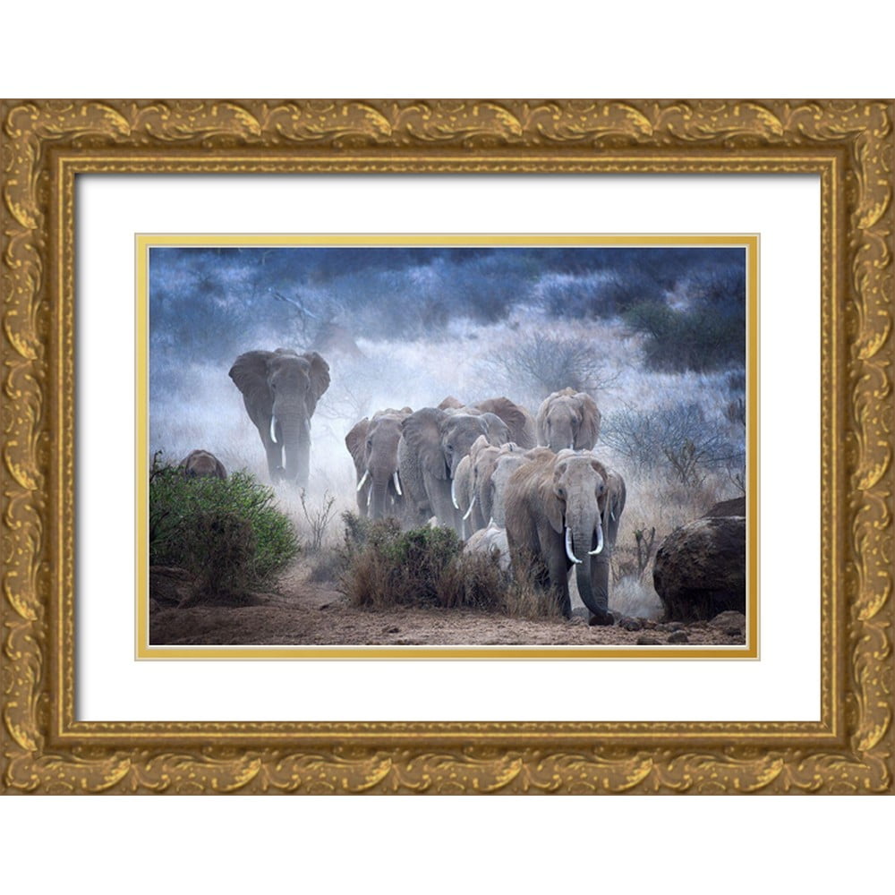 George, Sherin 24x17 Gold Ornate Wood Framed with Double Matting Museum ...