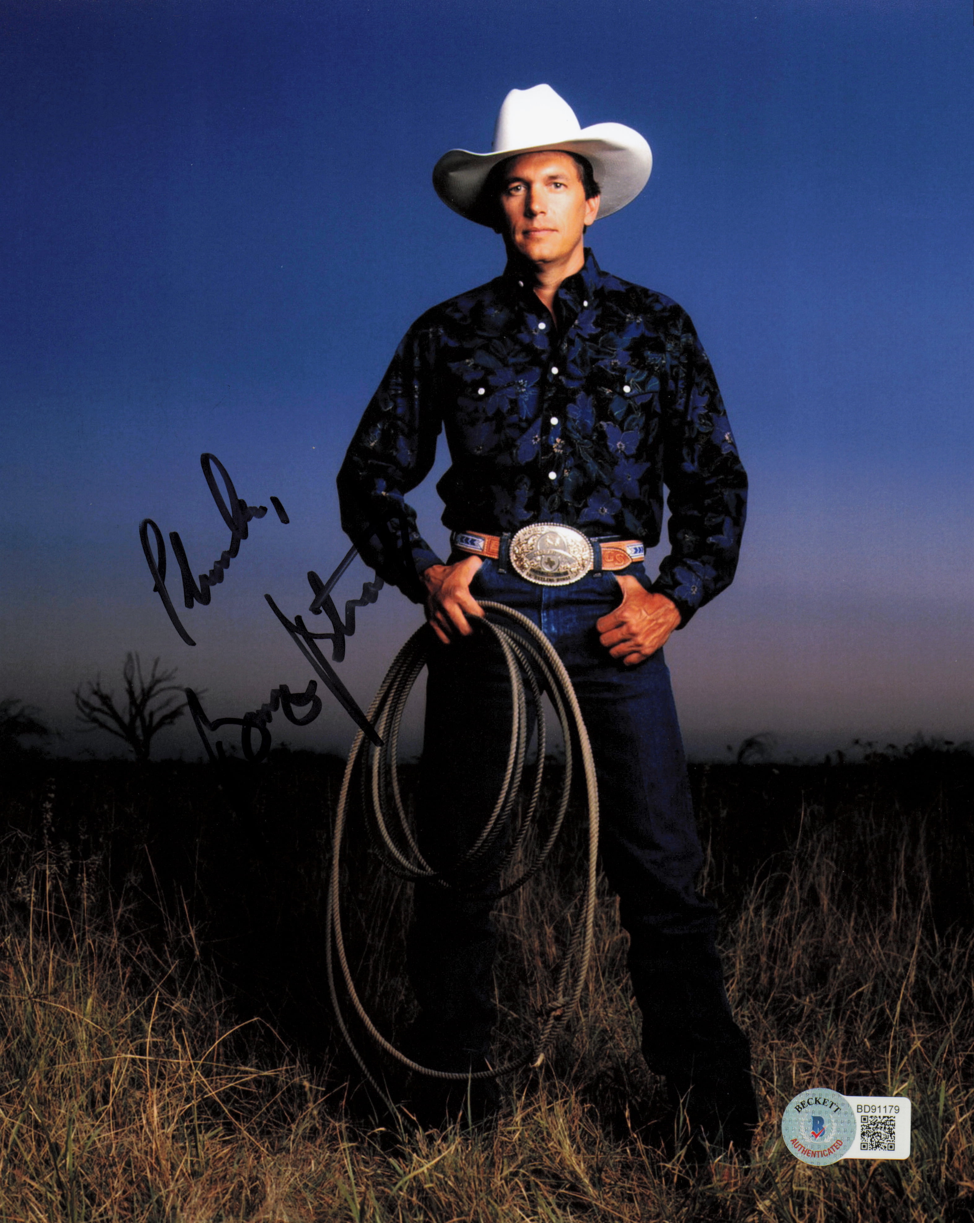 George Strait Autographed 8x10 Photo Country Musician Beckett BAS QR # ...