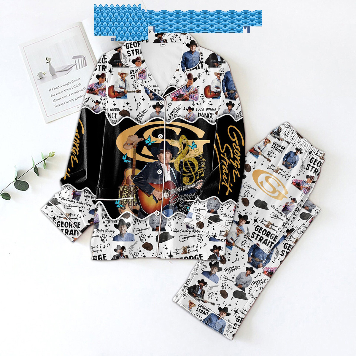 George Strait Just Wanna Dance With You Polyester Pajamas Set - Walmart.com