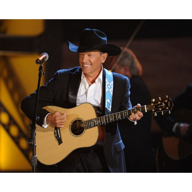 George Strait in black stetson playing guitar smiling 24x36 Movie ...