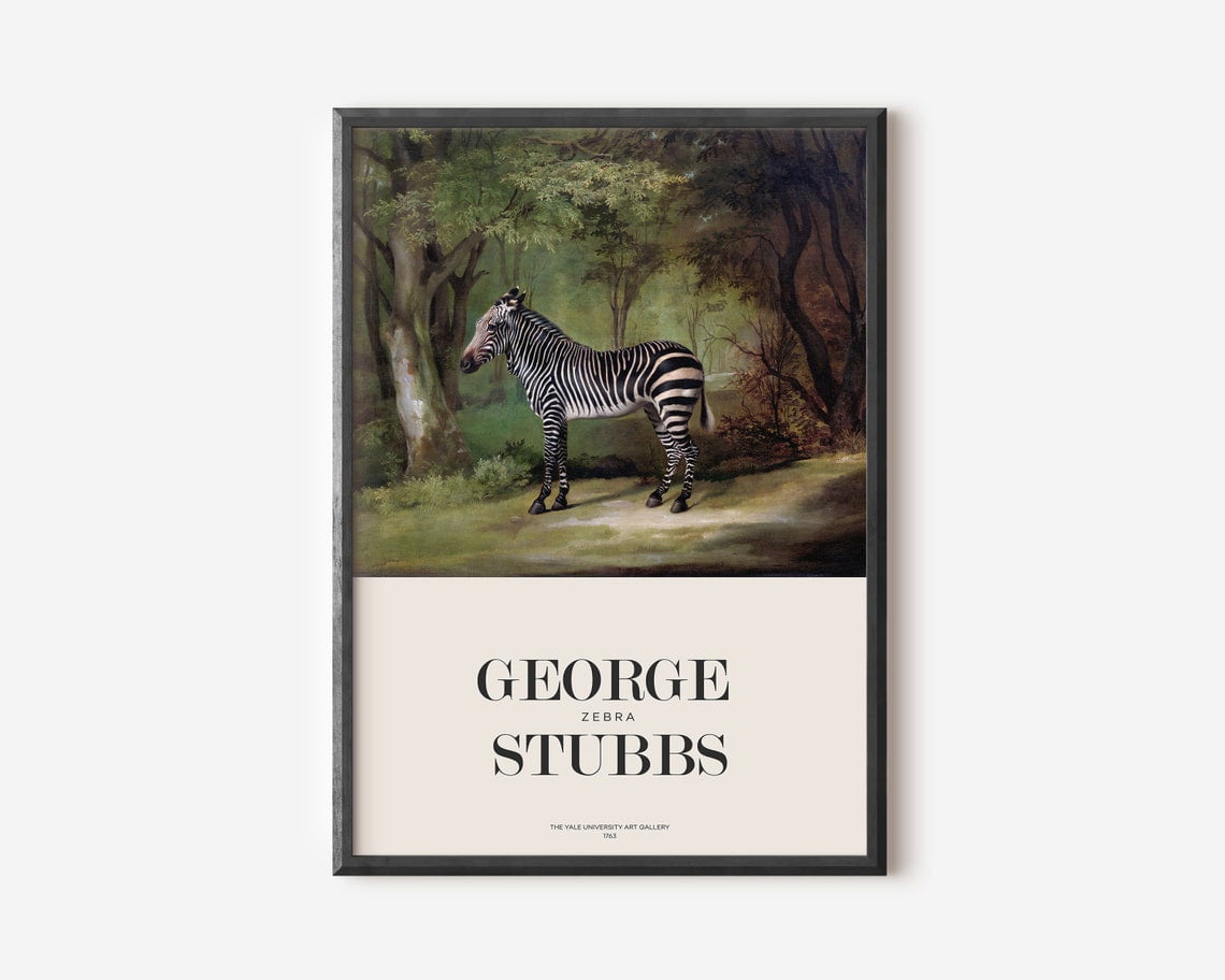 George Stubbs Zebra Exhibition Poster, Famous Gallery Wall Art Print ...