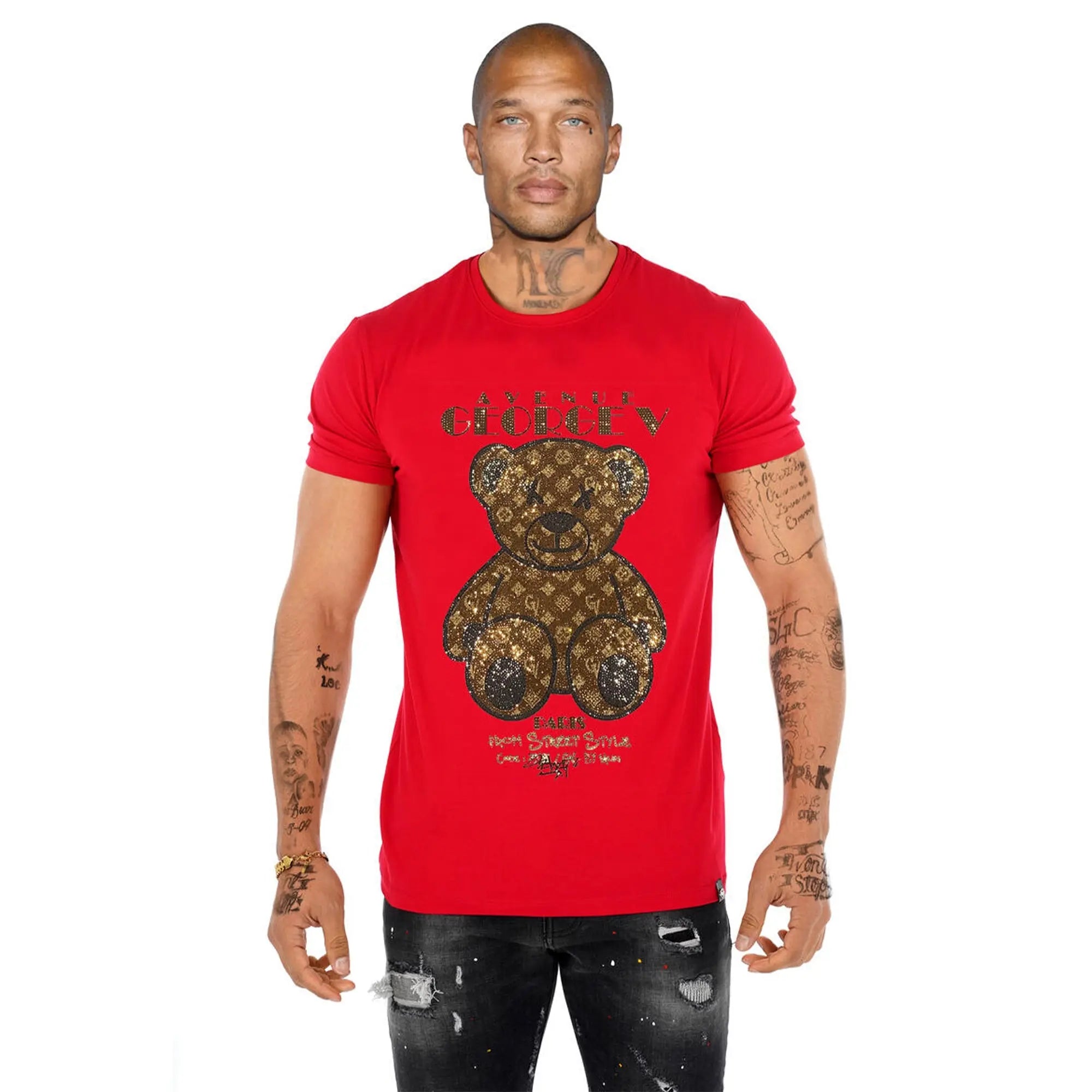 George V Men LV Brown Bear Tee (Red) - Walmart.com