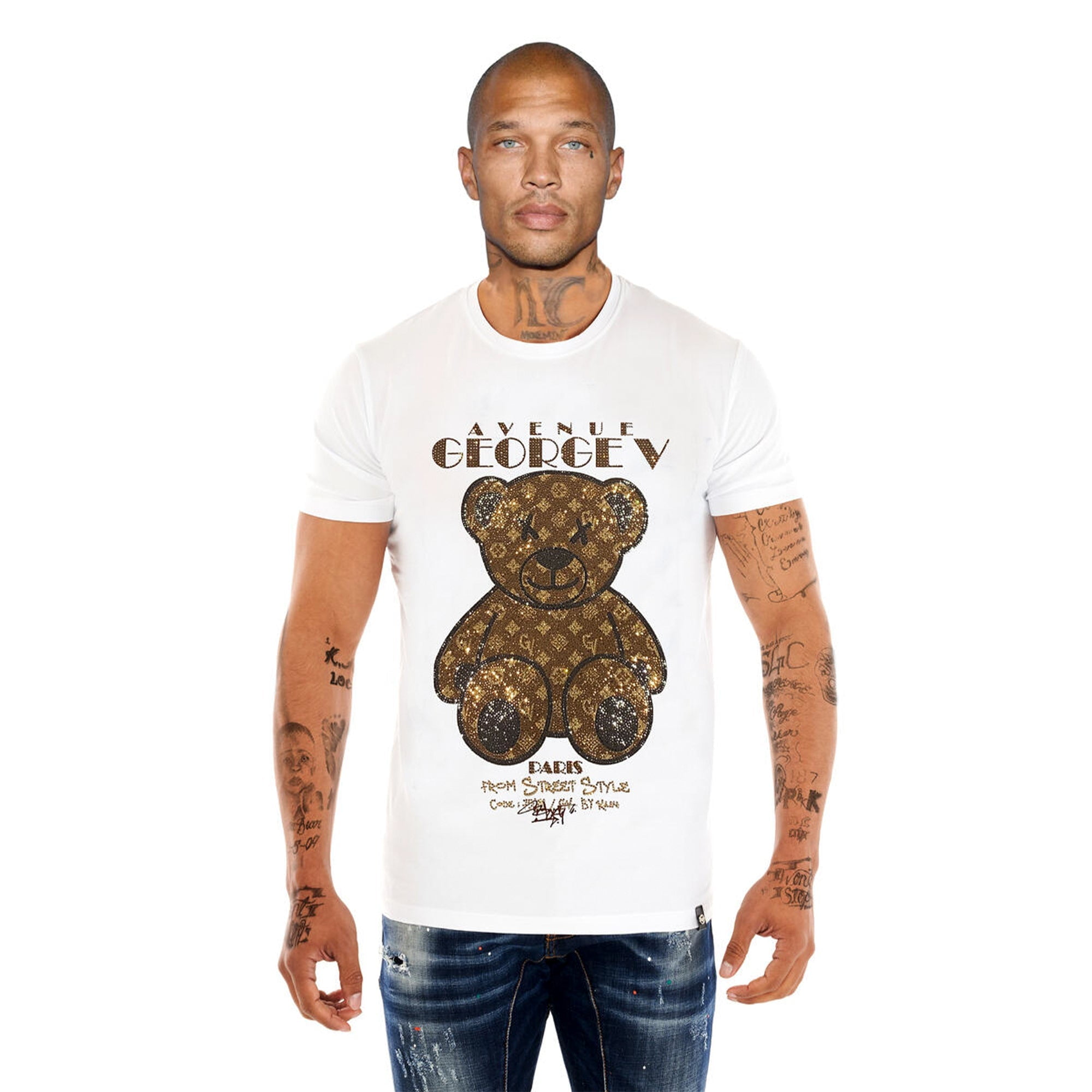 George V Men LV Brown Bear Tee (White) - Walmart.com