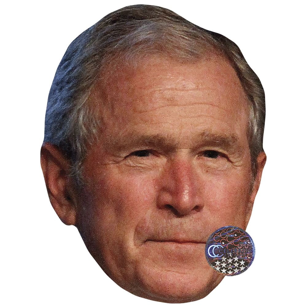 George W. Bush (Grey Hair) Celebrity Mask, Flat Card Face, Fancy Dress ...
