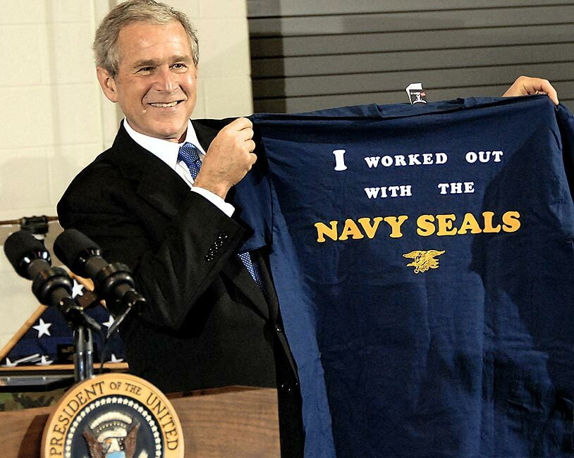 George W. Bush Navy SEALS T-Shirt - 24x36 Inch Laminated Poster ...