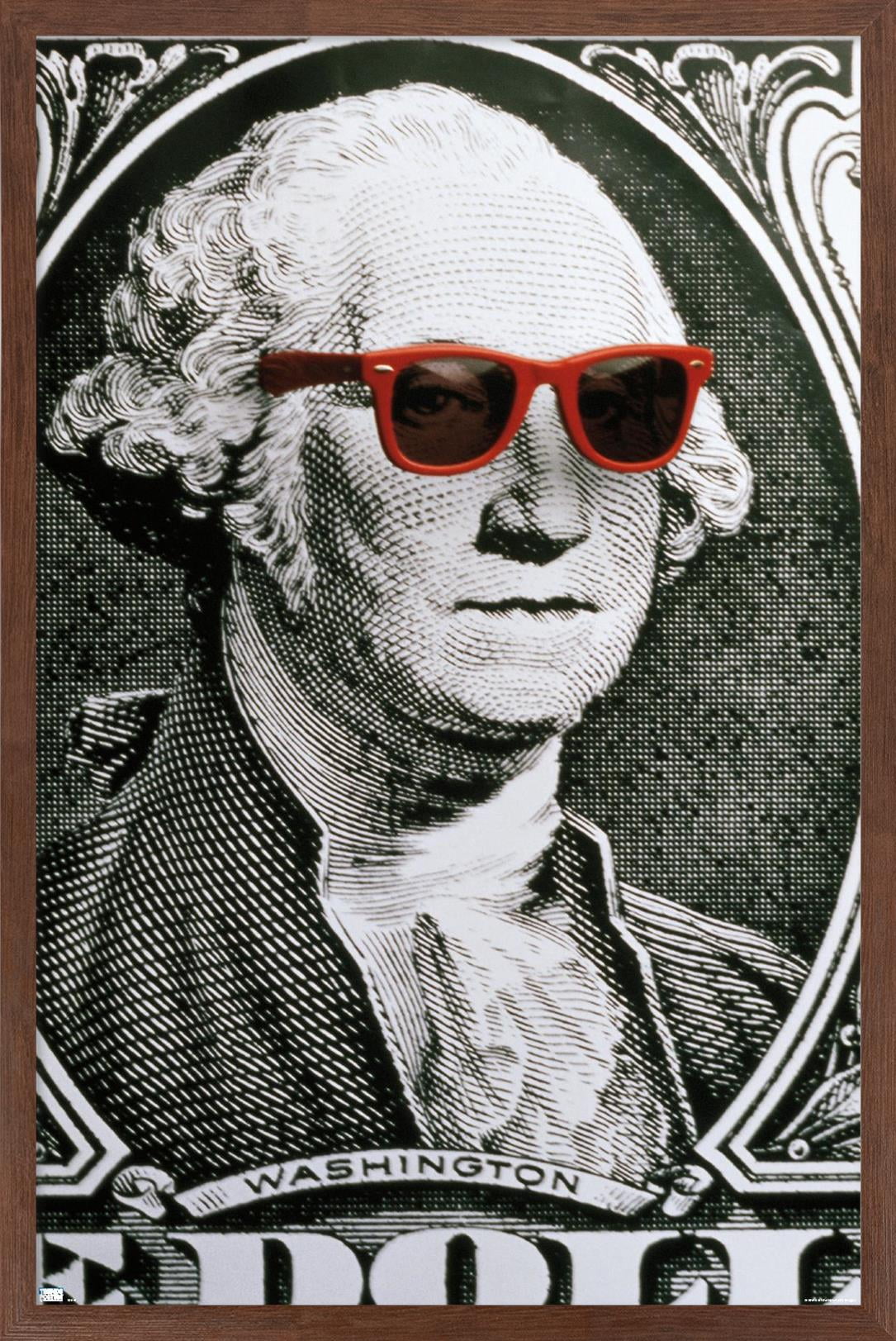 George Washington - Dollar Glasses Wall Poster, 22.375" x 34" Framed ...