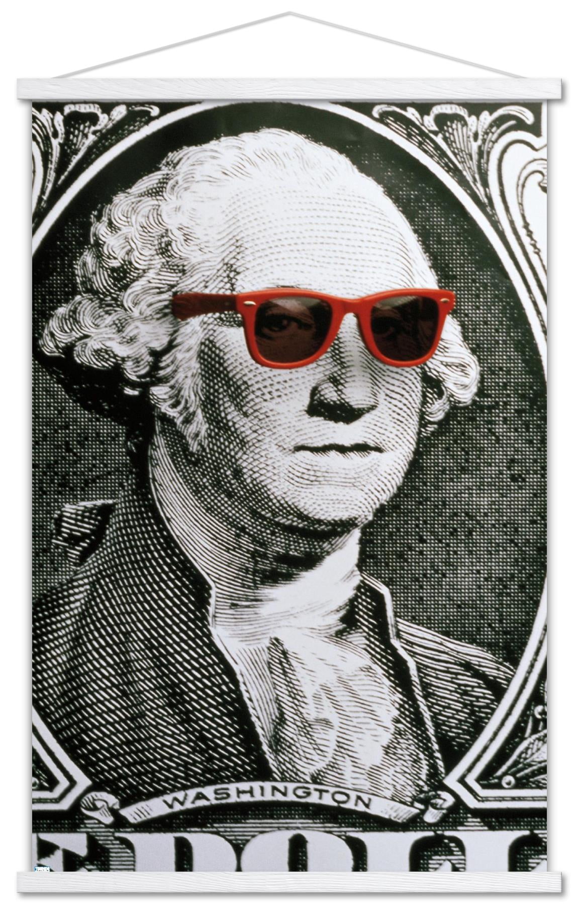 George Washington - Dollar Glasses Wall Poster with Magnetic Frame, 22. ...