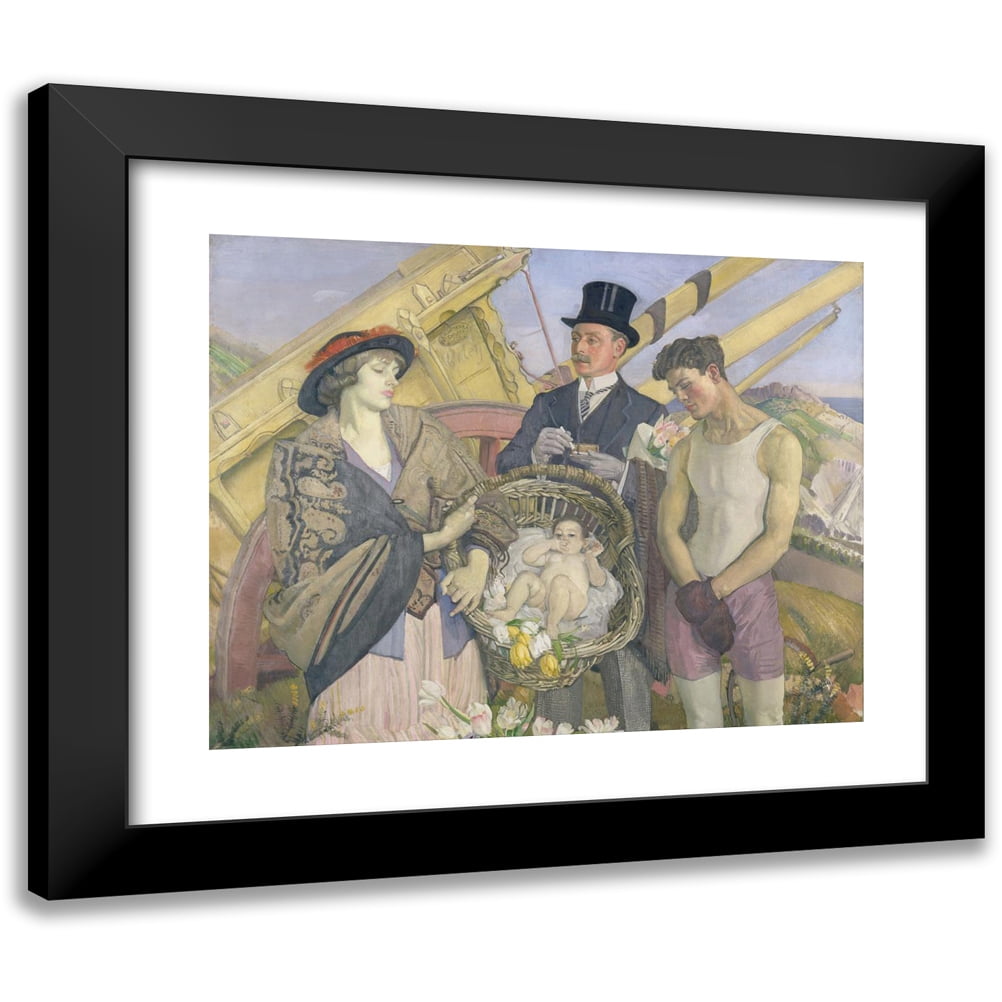 George Washington Lambert 24x20 Black Modern Framed Museum Art Print Titled - Important People ...