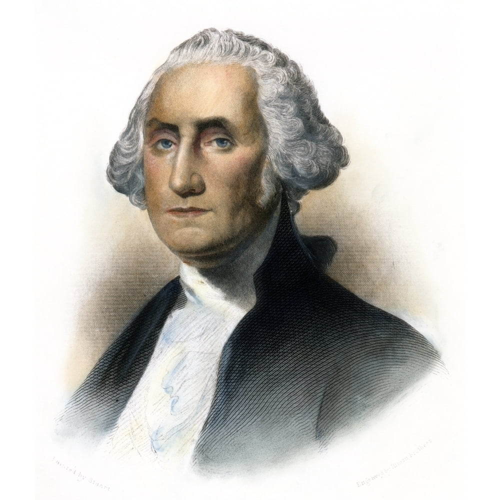 George Washington N. First President Of The United States. Engraving ...