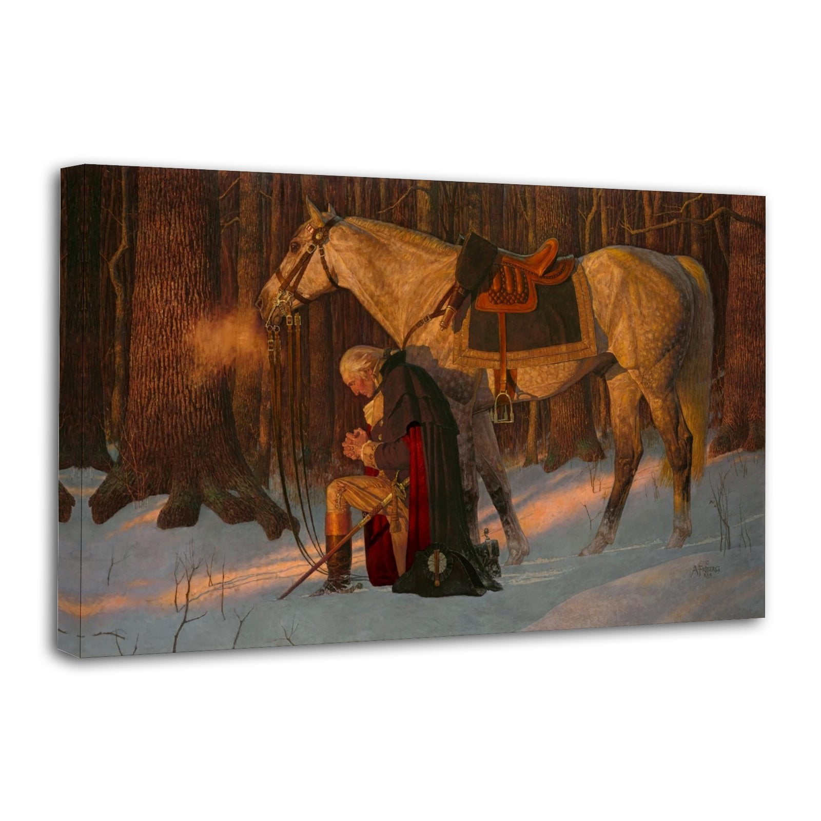 George Washington Prayer at Valley Forge Wall Art Poster Scroll Canvas ...
