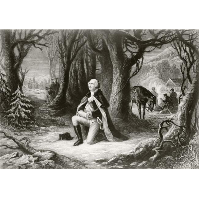 George Washington Prays At the American Revolutionary War Encampment of ...