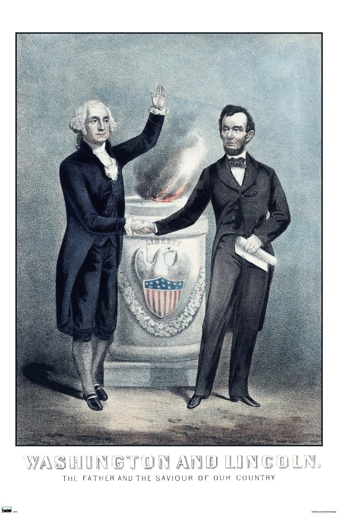 George Washington and Abraham Lincoln Shaking Hands Wall Poster, 22.375 ...