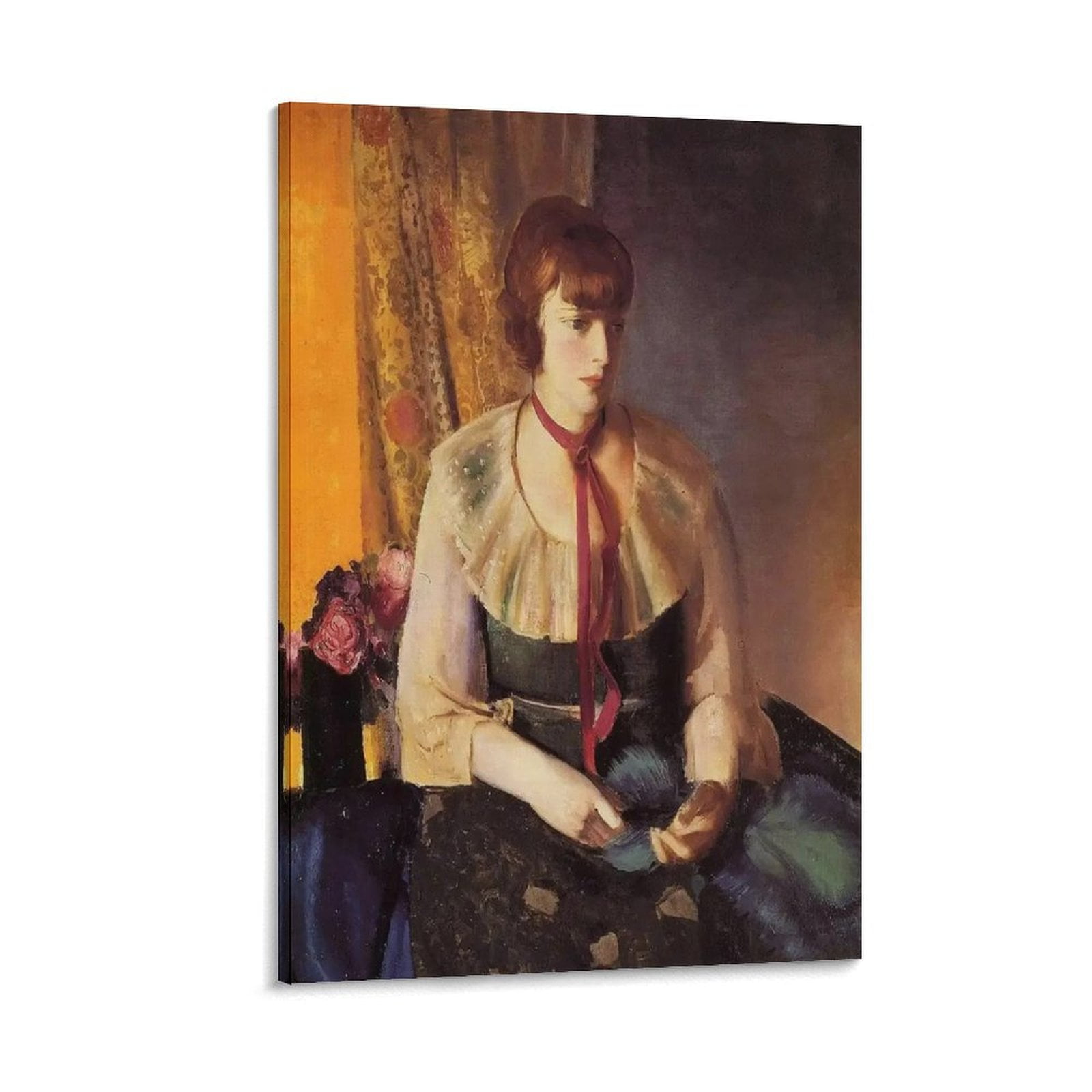 George Wesley Bellows's Lady in A Green Dress Painting Poster Wall Art ...