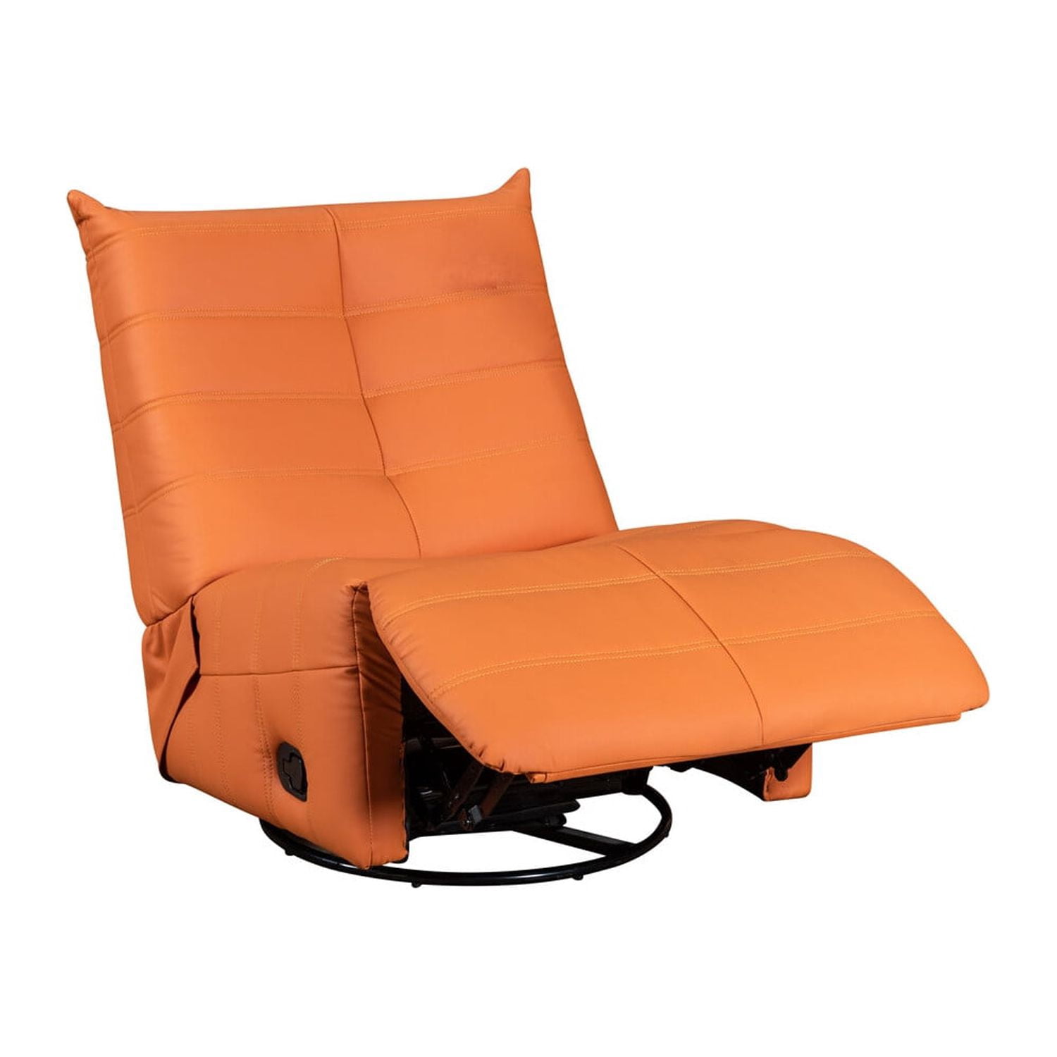 Georgena Orange Faux Leather Swivel Glider Recliner - Walmart.com