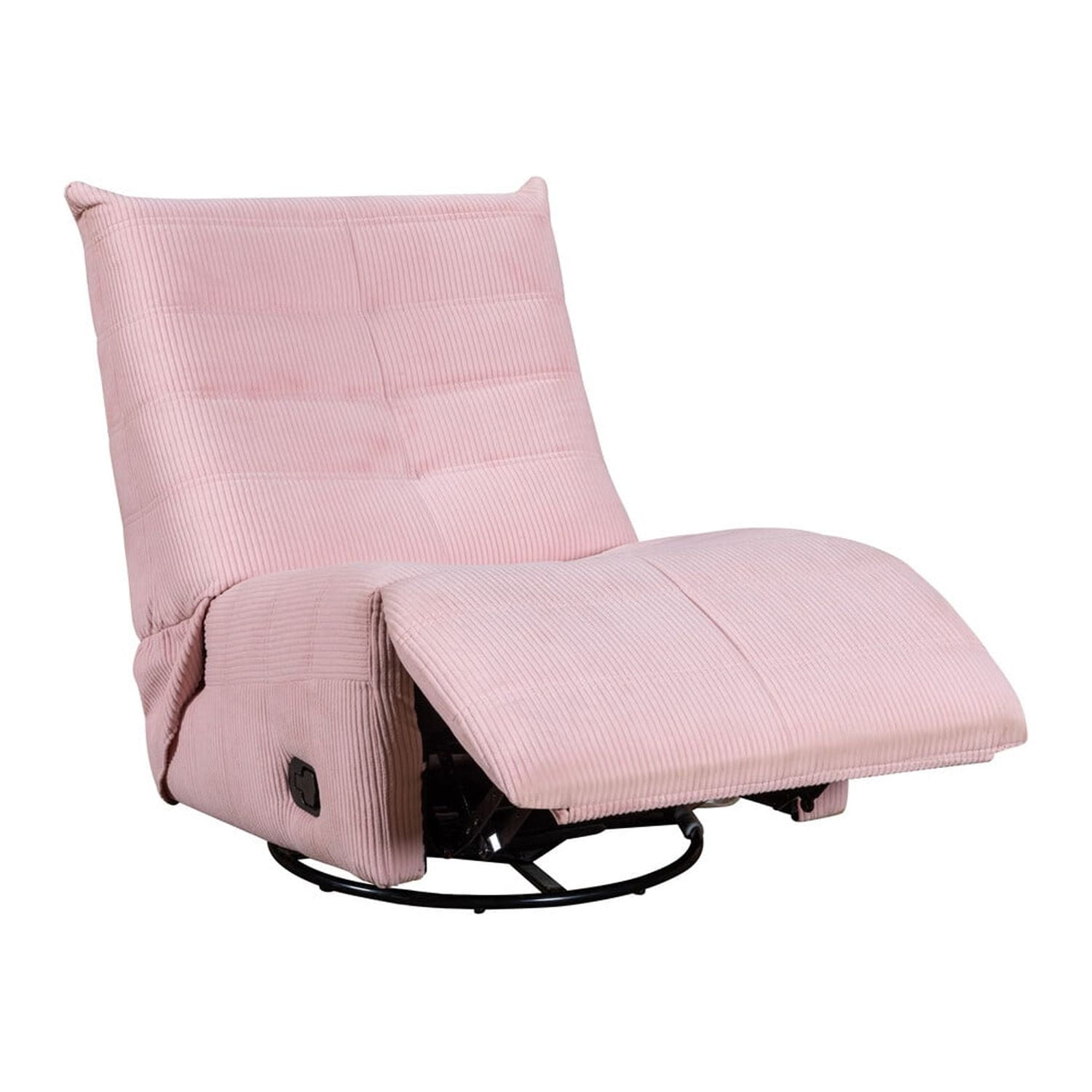 Georgena Pink Corduroy Fabric Swivel Glider Recliner - Walmart.com