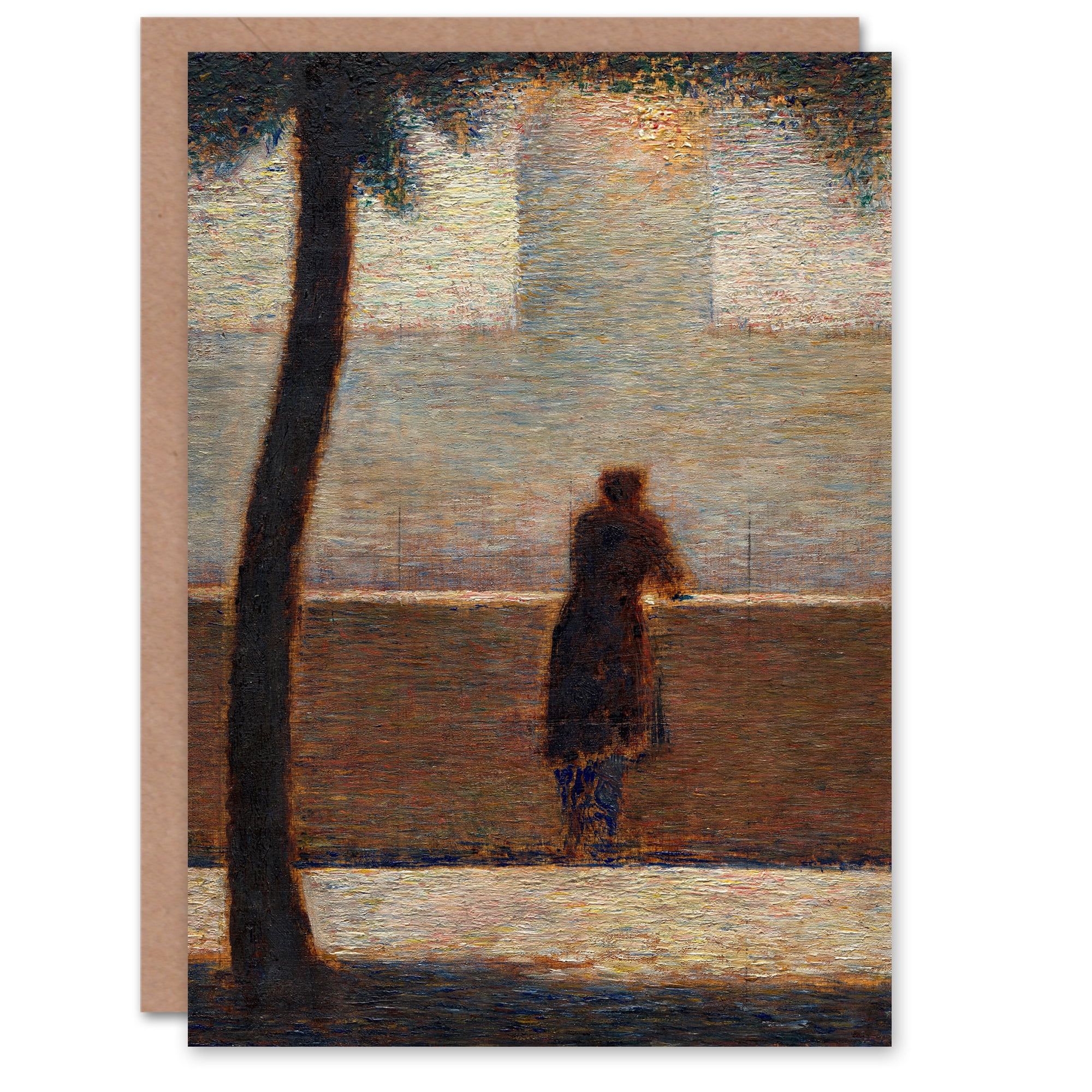 Georges Seurat Art Card Man Leaning on a Parapet - Walmart.com