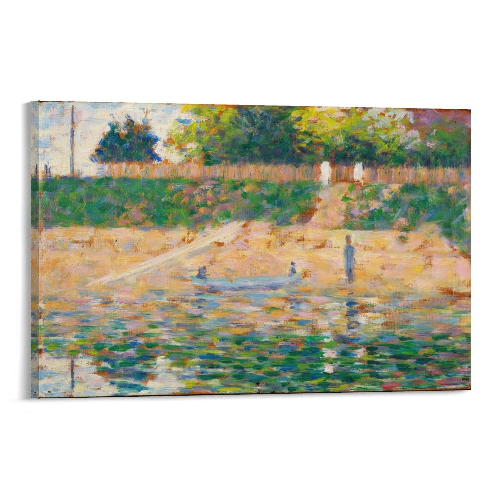 Georges Seurat Boat by The Riverbank Stippling Oil Painting Adornment ...