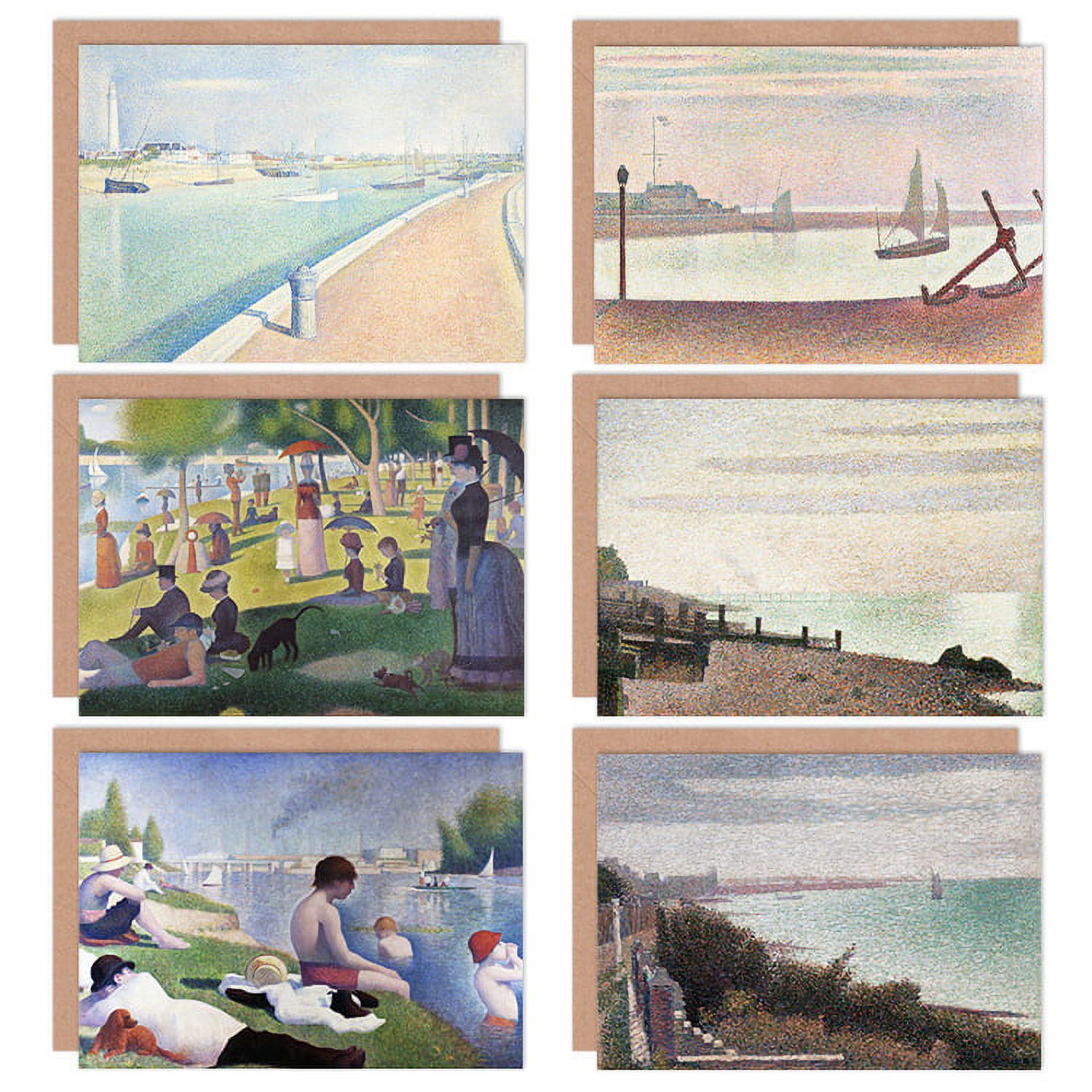 Georges Seurat Grandcamp Seine Sunday Afternoon Fine Art Greeting Card ...