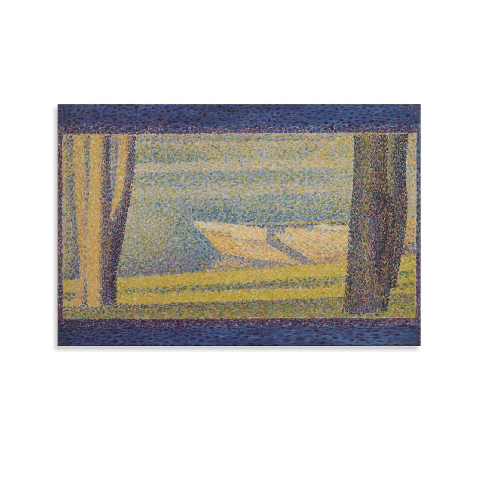 Georges Seurat Moored Boats And Trees Stippling Oil Painting Adornment ...