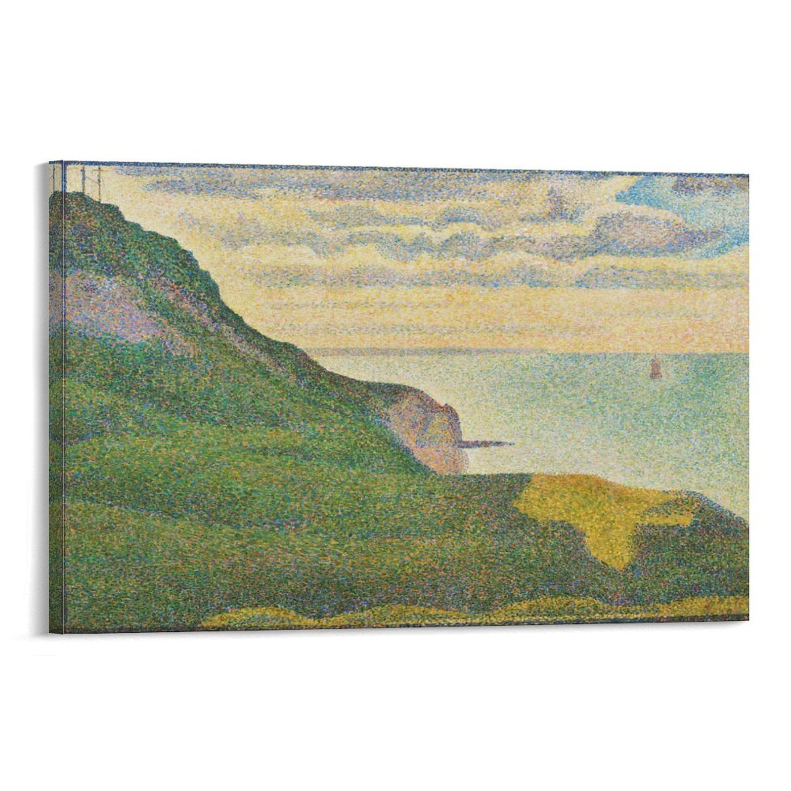Georges Seurat Seascape at Port-en-Bessin, Normandy Stippling Oil ...