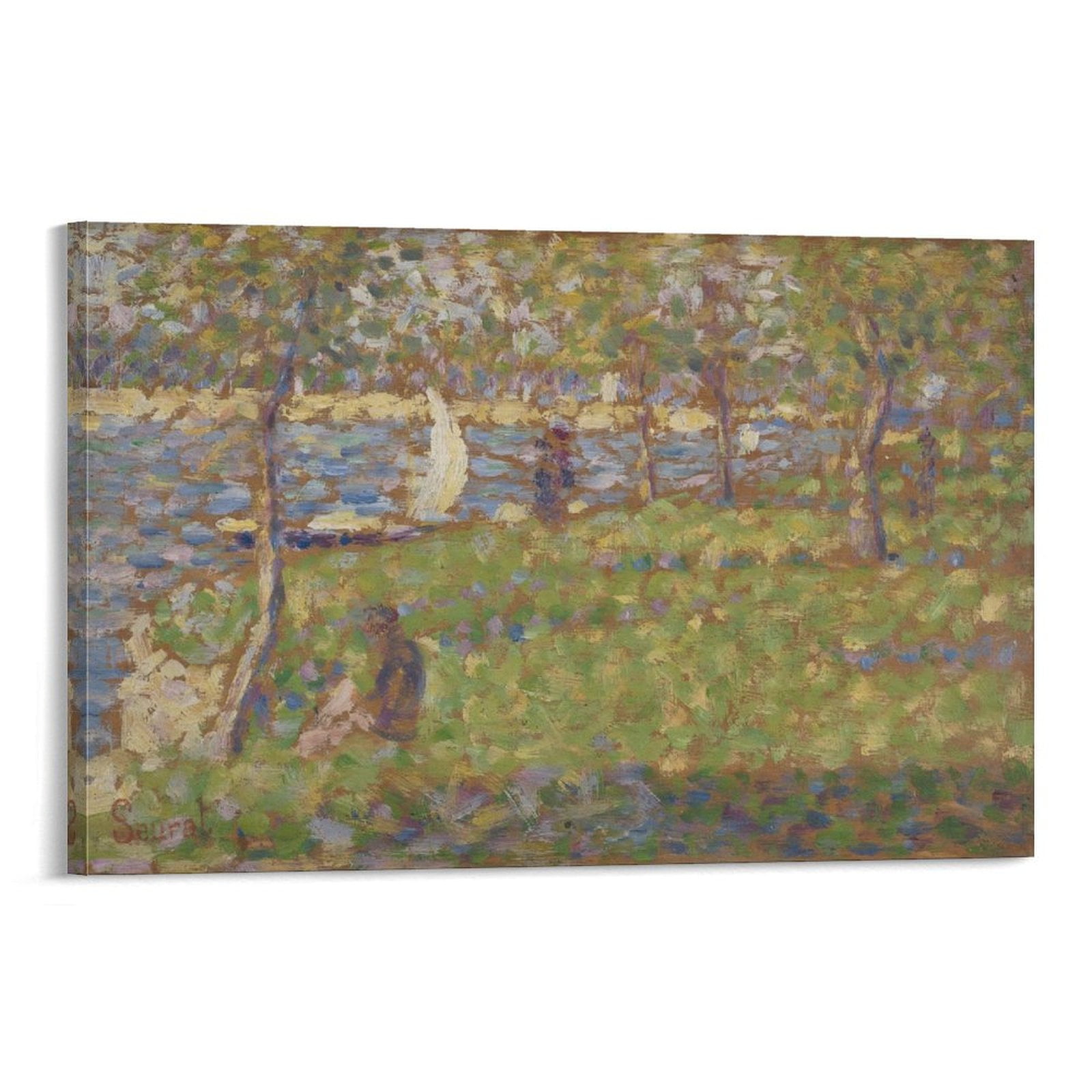 Georges Seurat Study for Jatte Stippling Oil Painting Adornment Picture ...