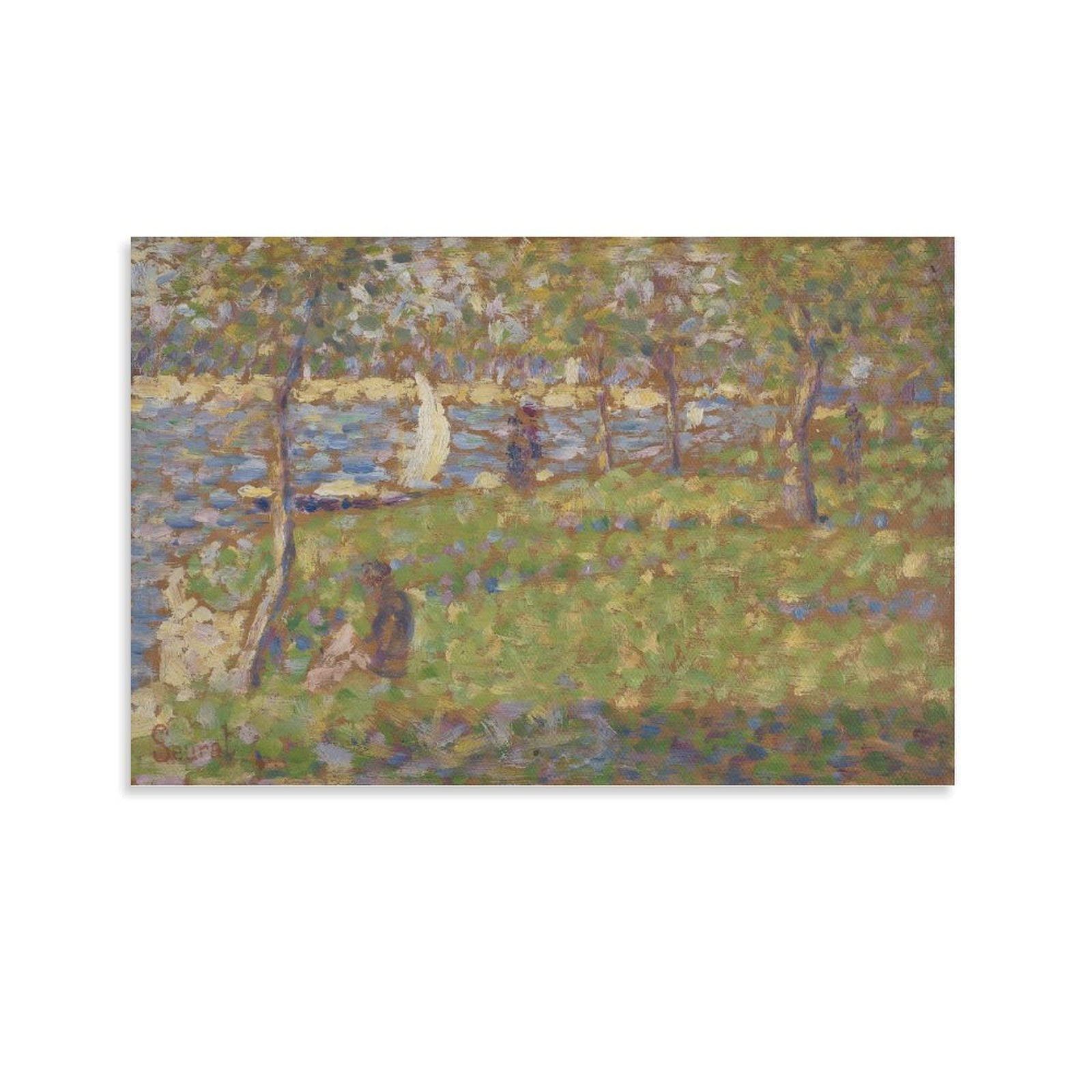Georges Seurat Study for Jatte Stippling Oil Painting Adornment Picture ...