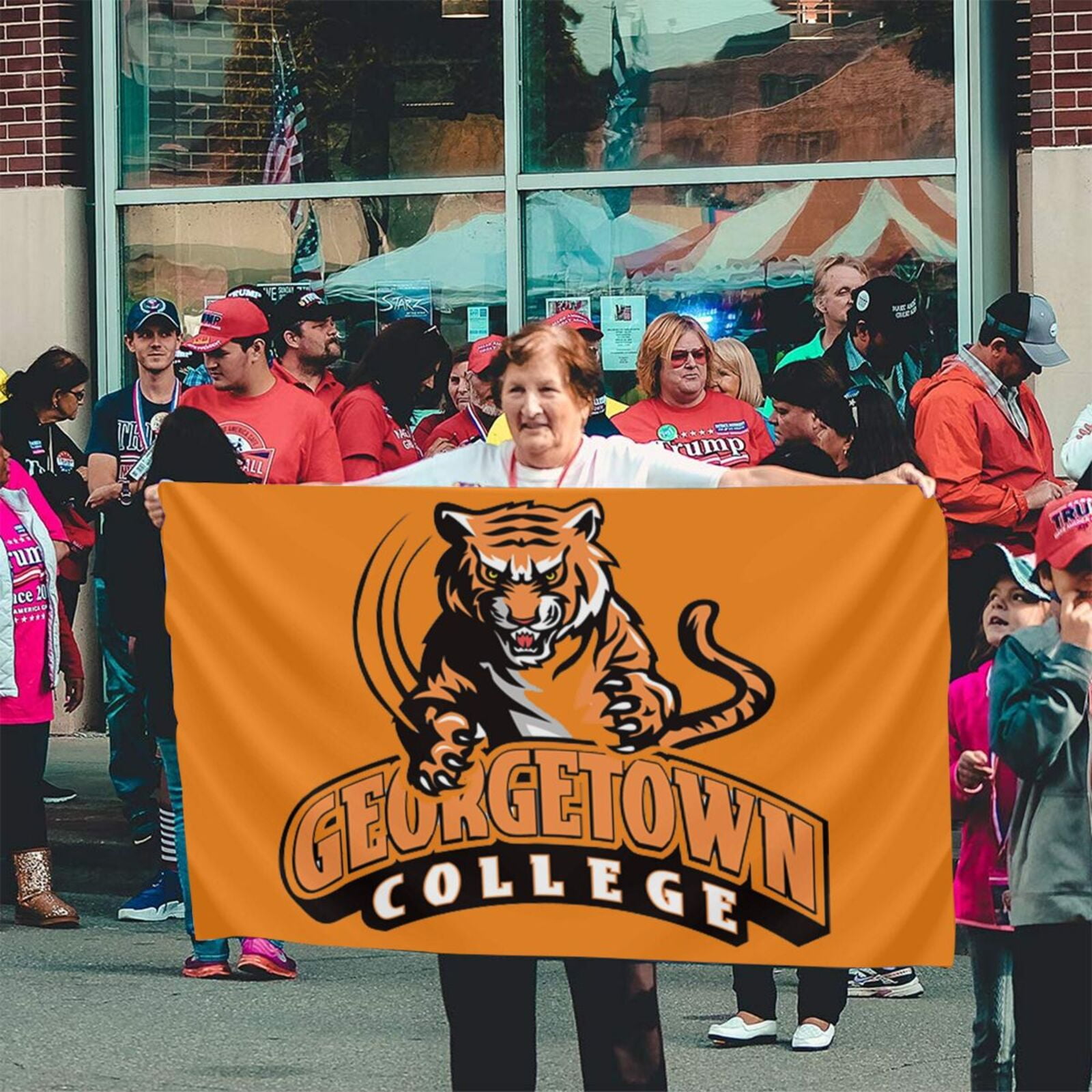 Georgetown A College Logo Banner Breeze Flag Double sided Outdoor Flags Home Flag Garden Flag 3 ...