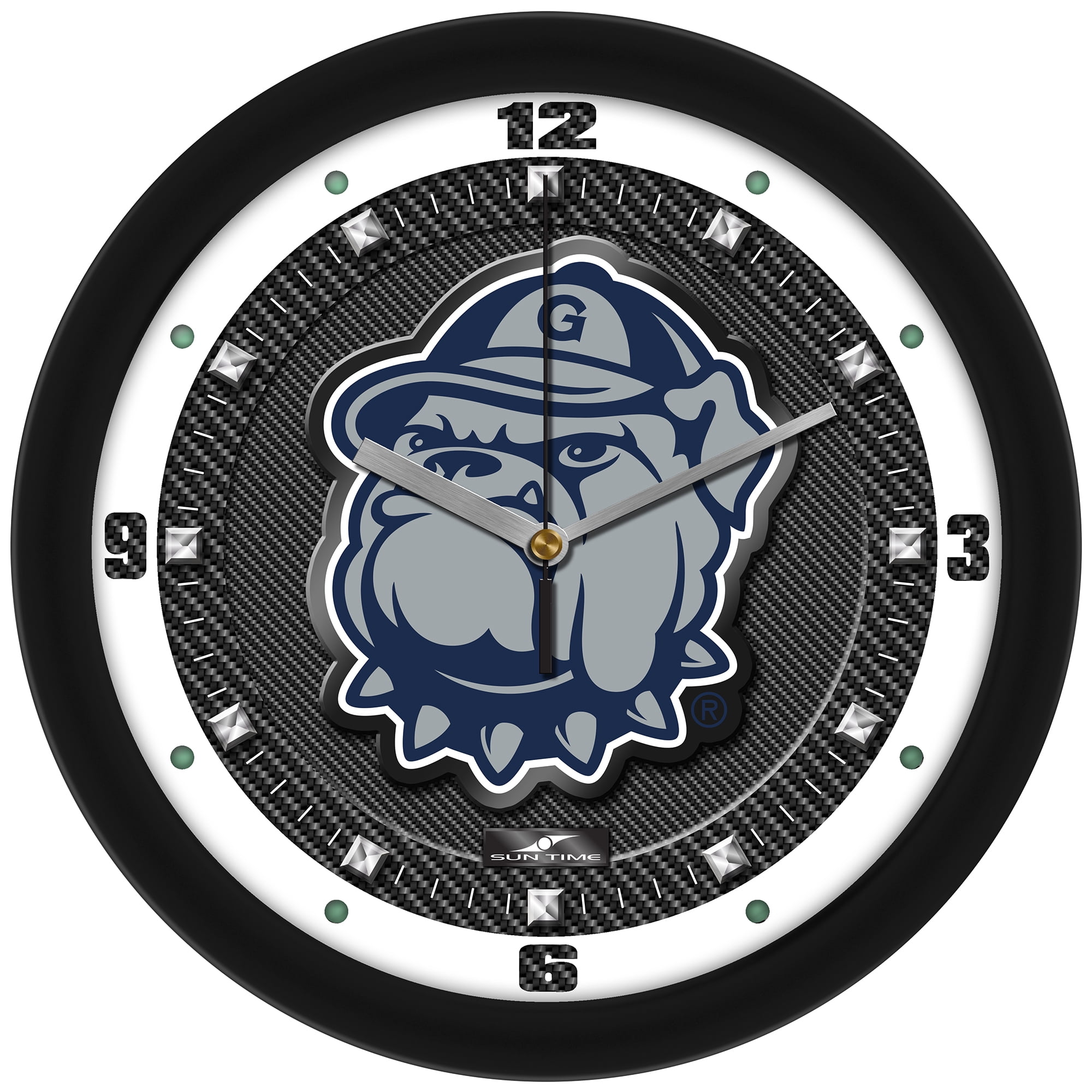 Georgetown Hoyas 11.5'' Suntime Premium Glass Face Carbon Fiber Wall ...