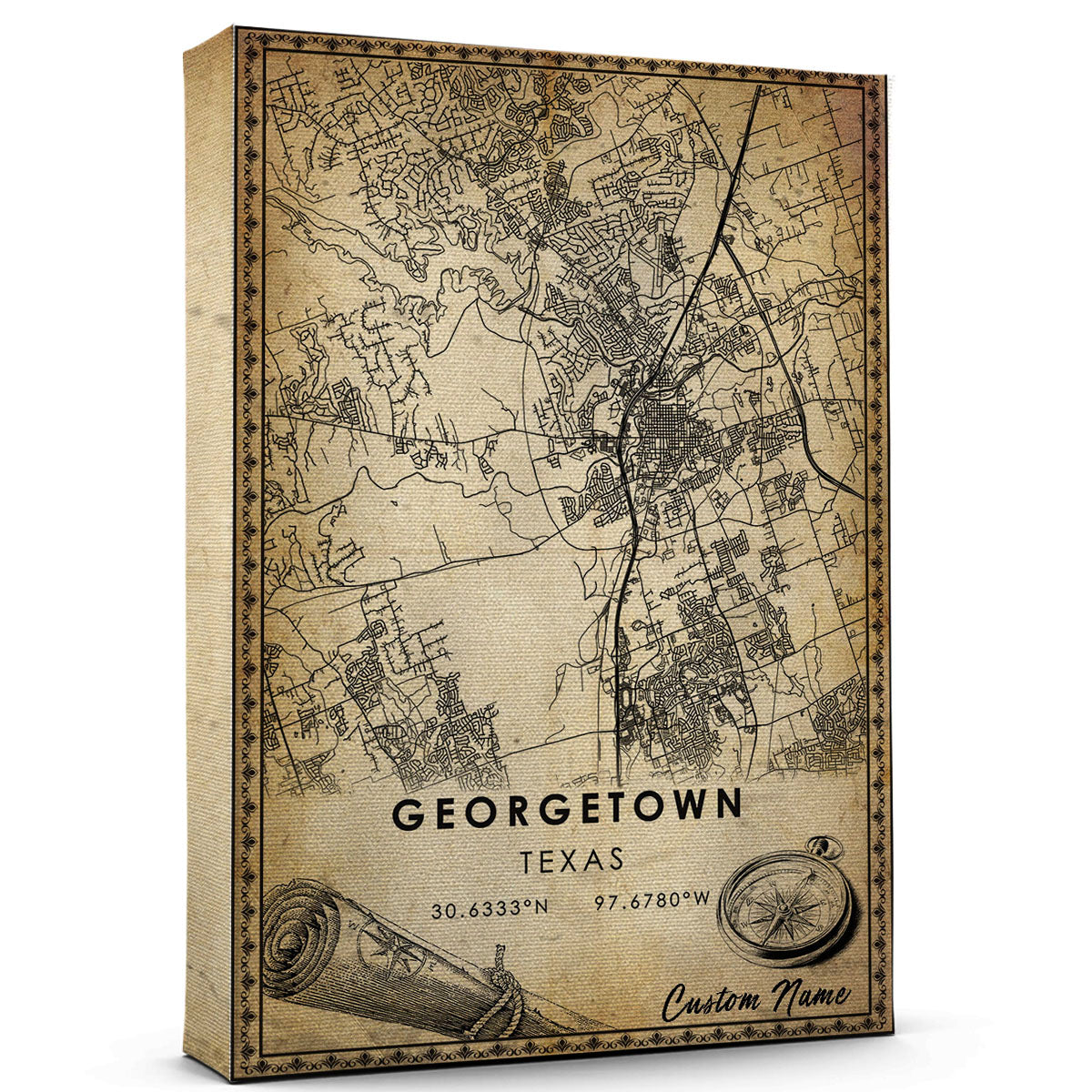 Georgetown Map Poster, Texas Map Art Poster, Canvas, Georgetown Map ...