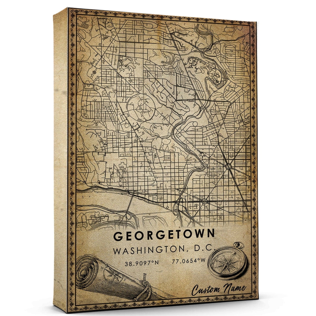 Georgetown Map Poster, Washington Map Art Poster, Canvas, Georgetown ...