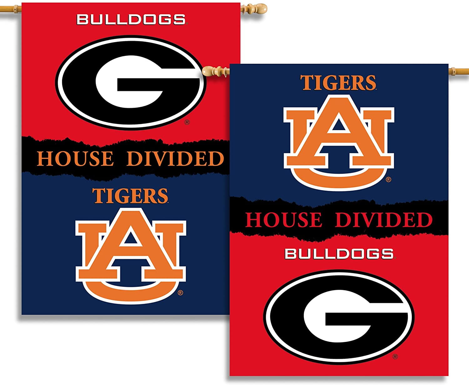 Georgia - Auburn 2-Sided 28" X 40" Banner With Pole Sleeve House ...