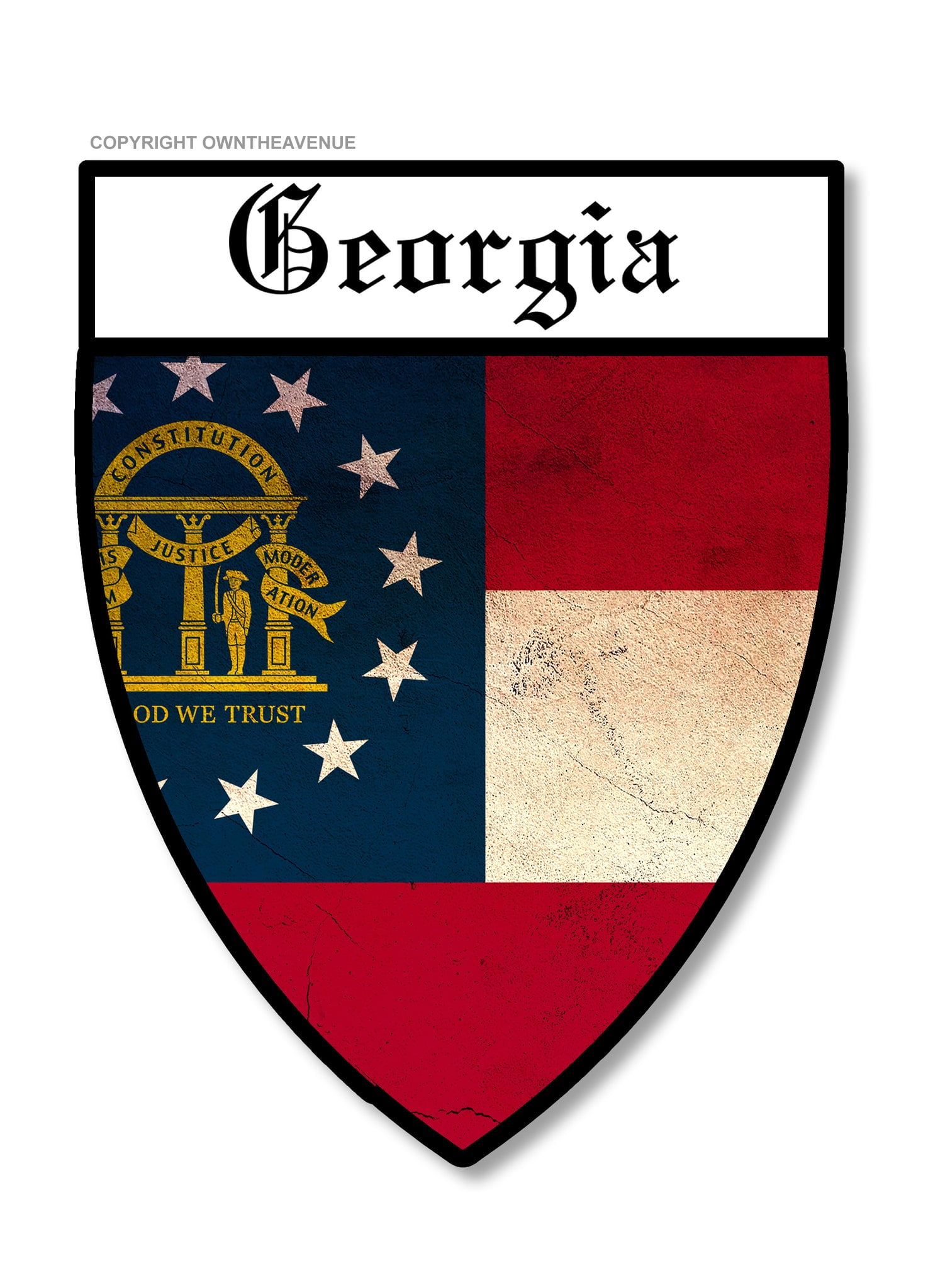 Georgia Badge Logo Vintage Style Car Truck Vinyl Sticker Decal 3.5 ...