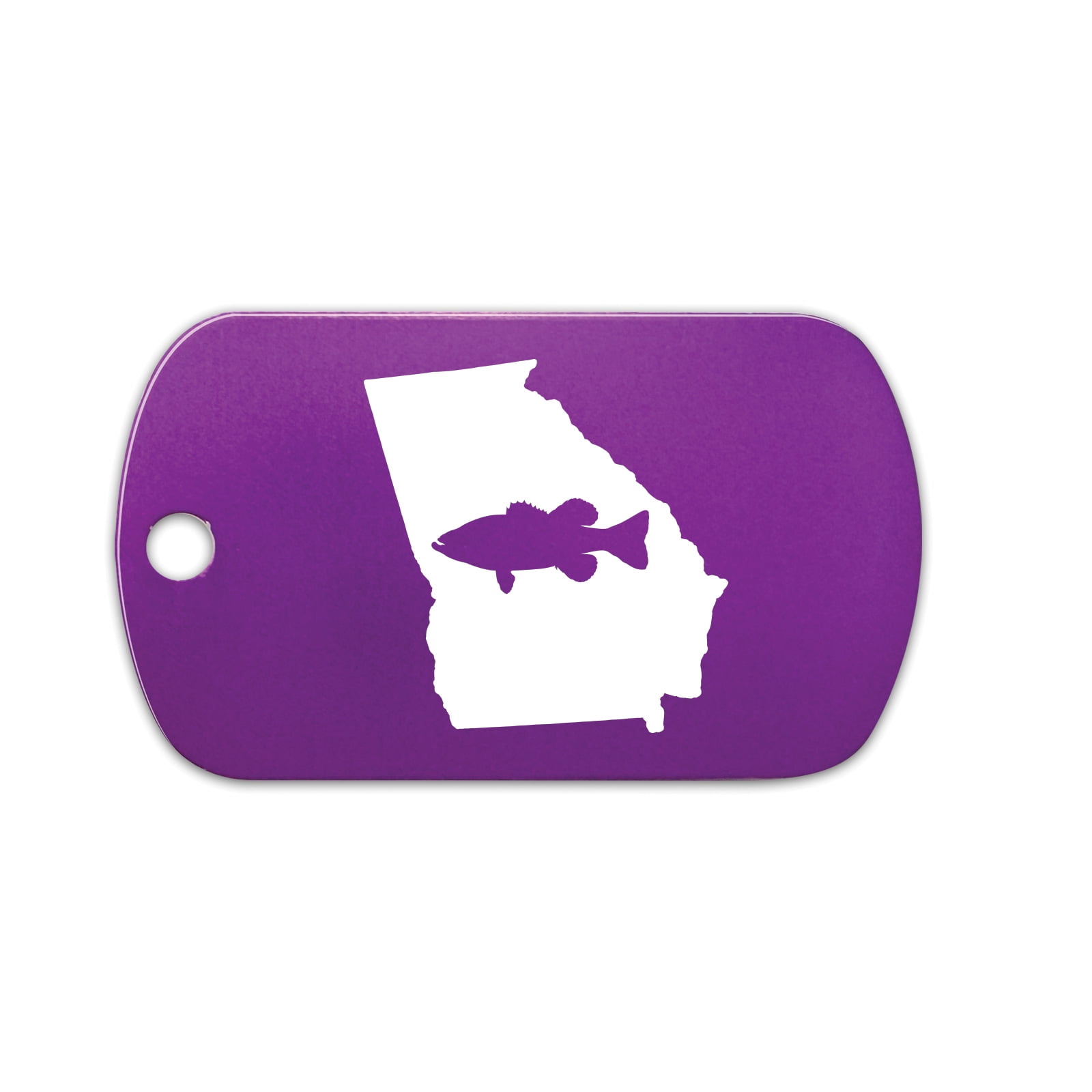 Georgia Bass GI Dog Tag Aluminum Keychain state shaped largemouth sport ...