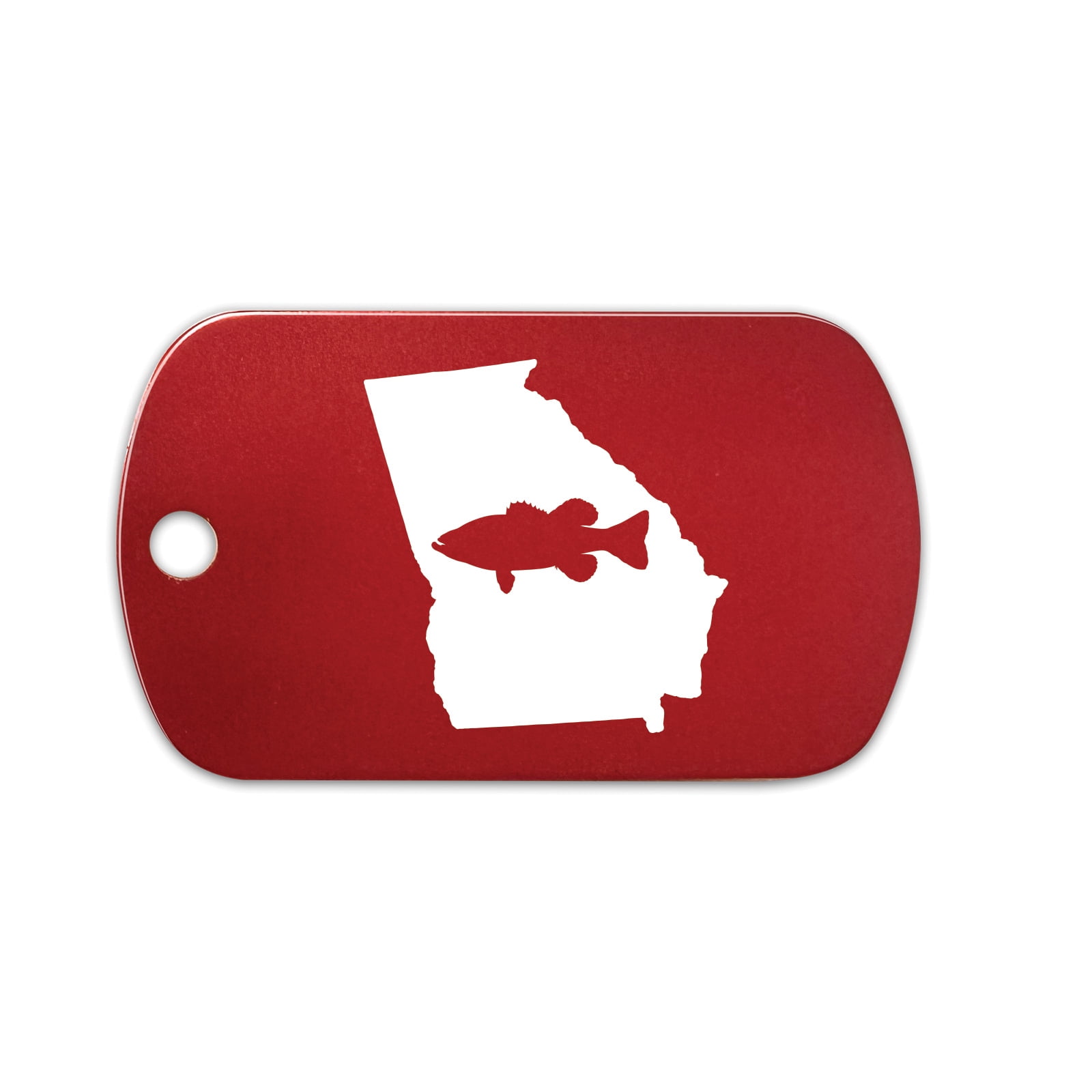 Georgia Bass GI Dog Tag Aluminum Keychain state shaped largemouth sport ...