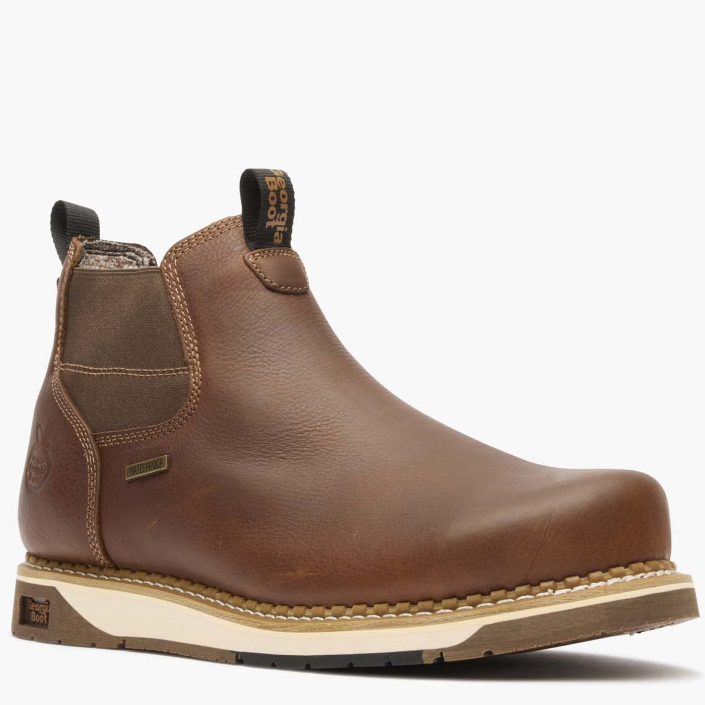 Georgia Boot AMP LT Wedge Steel Toe Waterproof Chelsea Work Boot ...