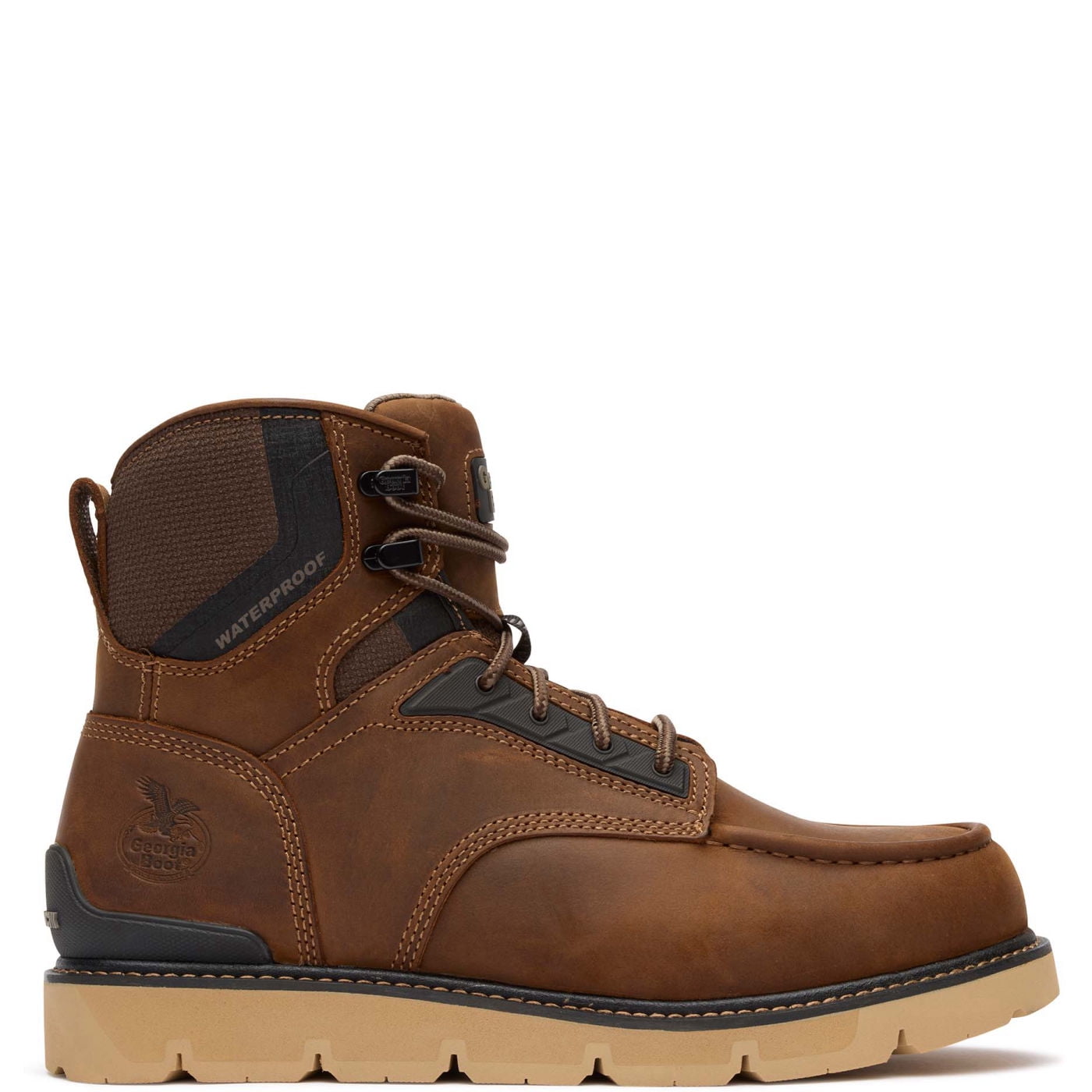 Georgia Boot Men's 6" Carbon Flex Wedge Waterproof Moc-Toe Work Boot ...