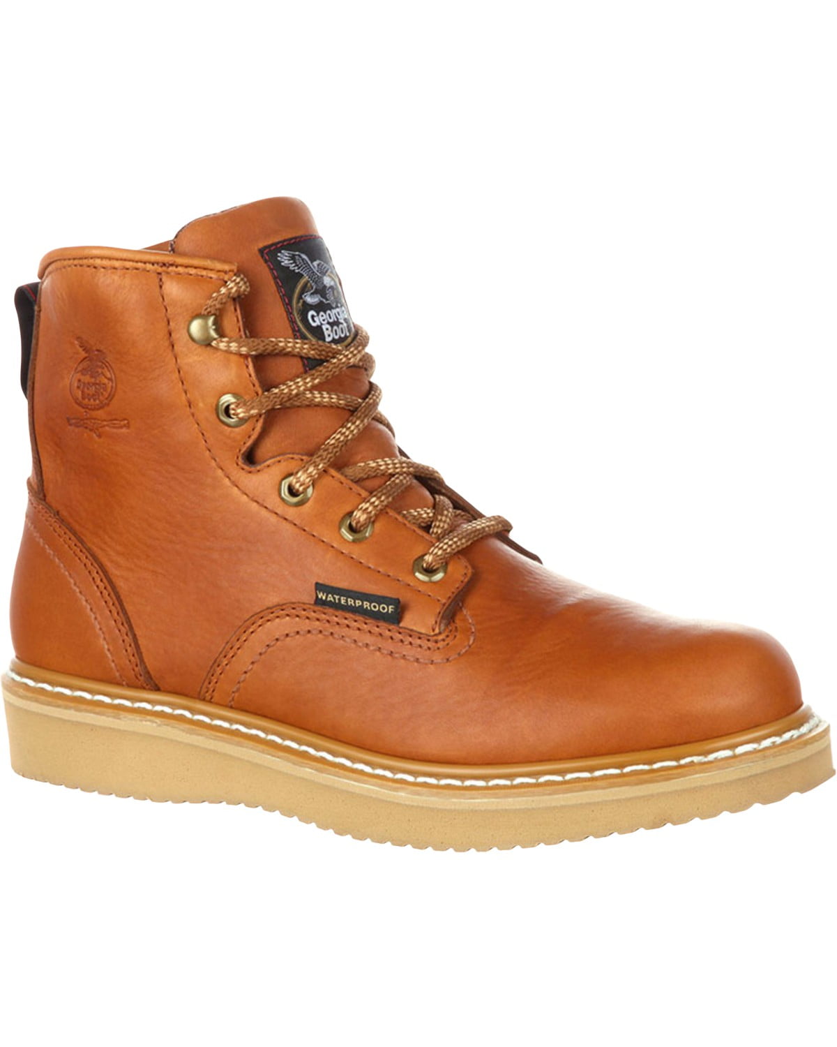 Georgia Boot Men's Waterproof Wedge 6" Work Soft Toe Brown 12 D(M) US ...