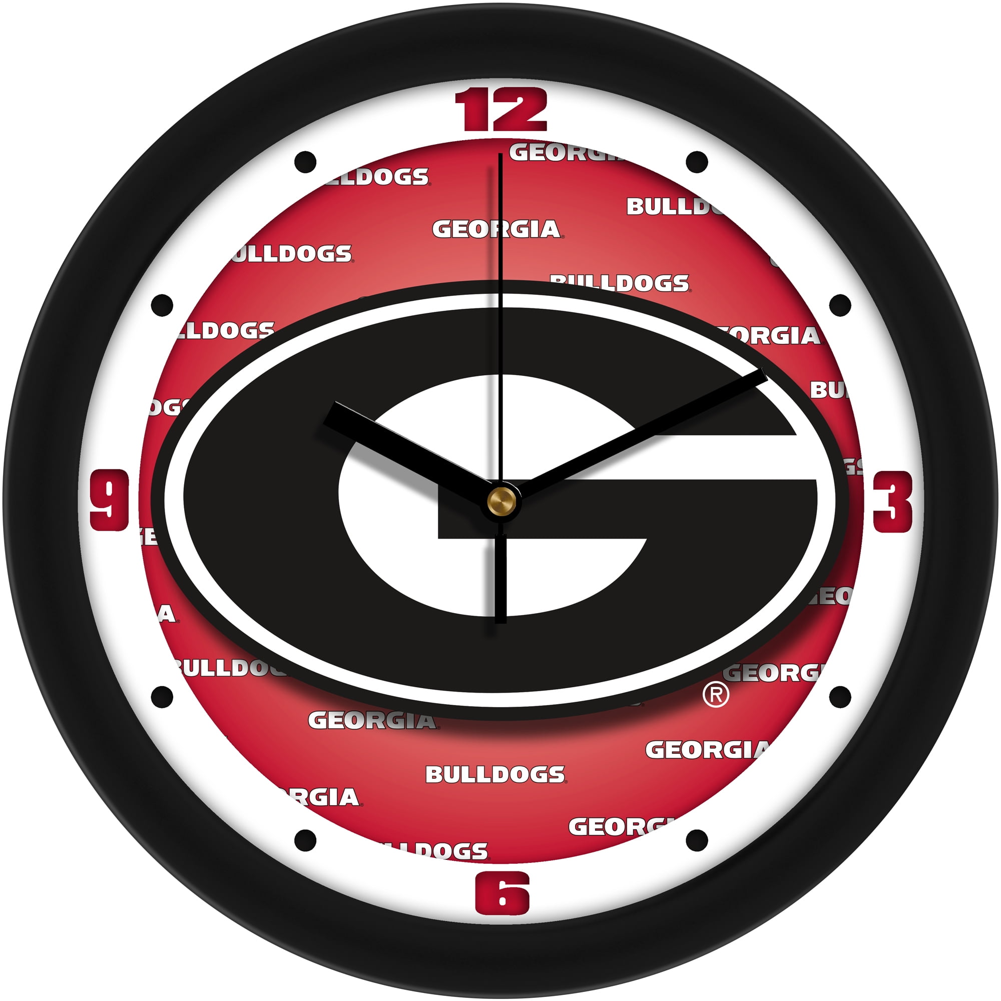 Georgia Bulldogs 11.5'' Suntime Premium Glass Face Dimension Wall Clock ...