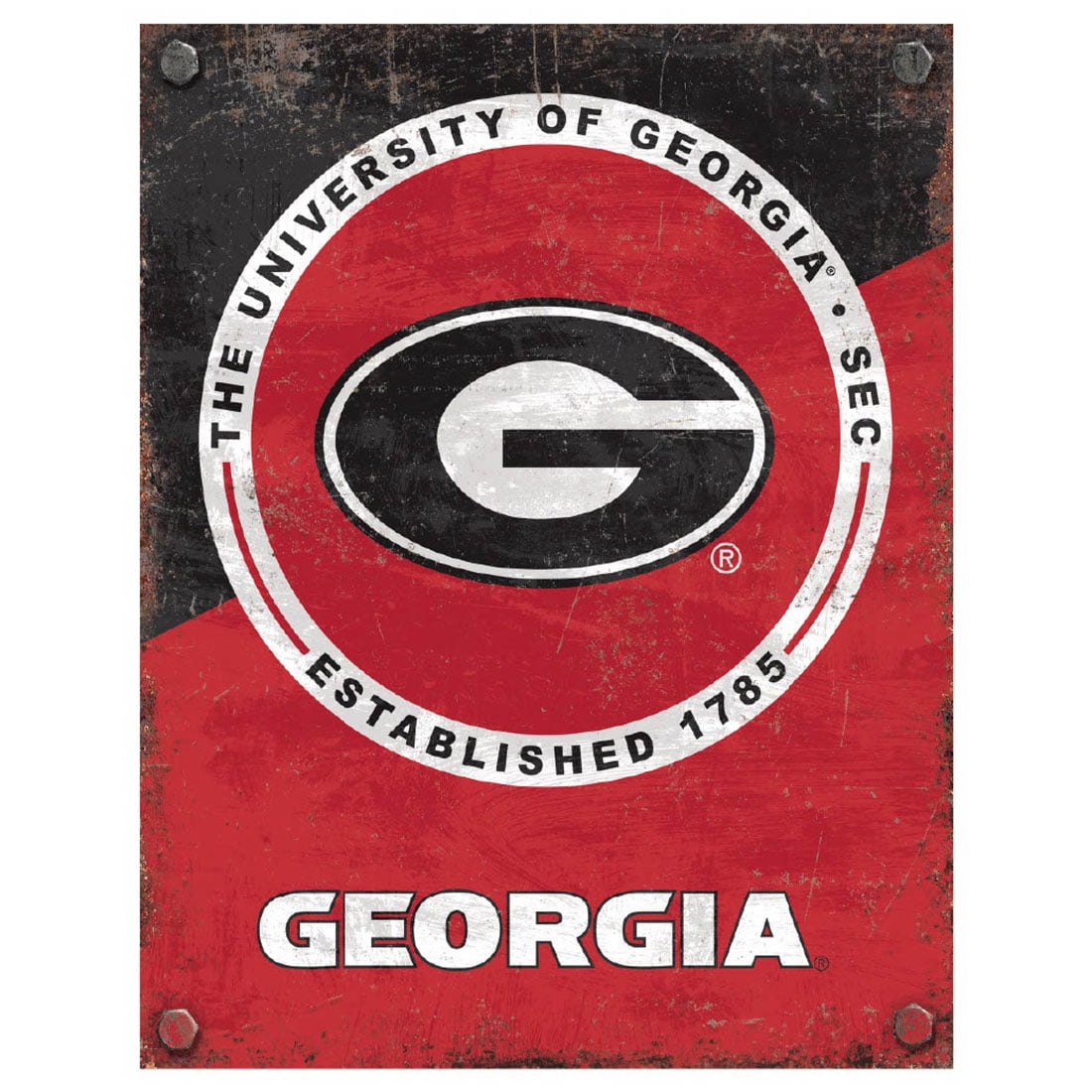 Georgia Bulldogs 13" x 20" Two-Tone Established Date Metal Sign ...