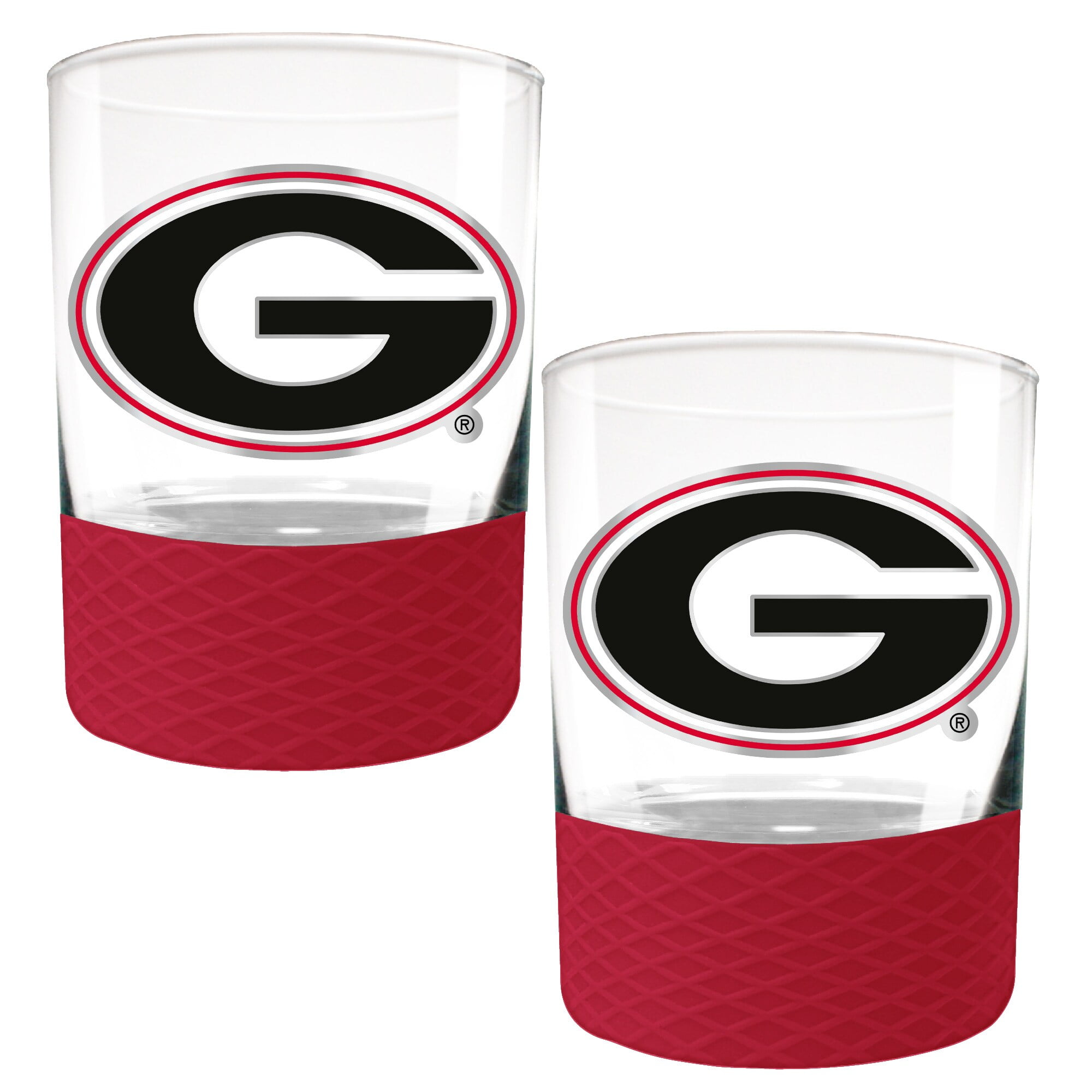 Georgia Bulldogs 2-Pack 14oz. Rocks Glass Set with Silcone Grip ...