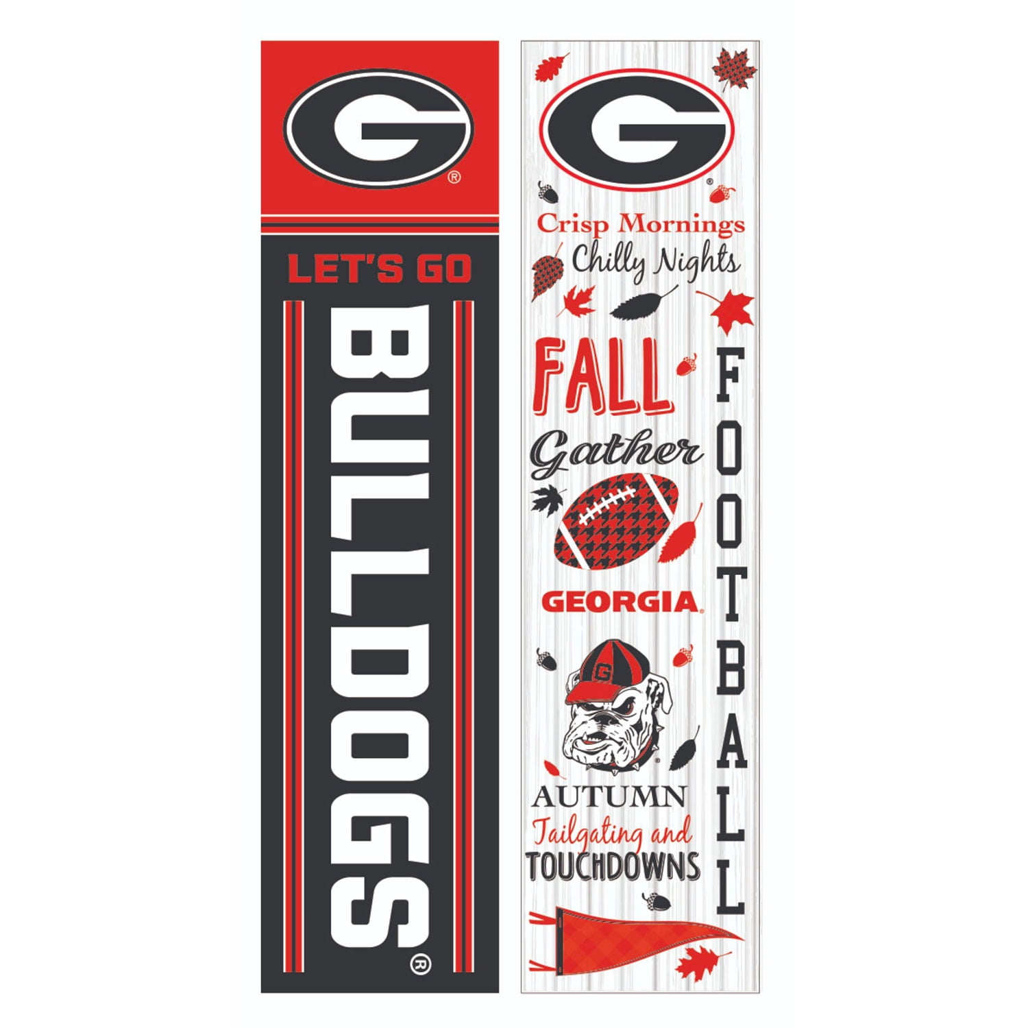 Georgia Bulldogs 47" Double Sided Fall Leaner Fan Sign - Walmart.com