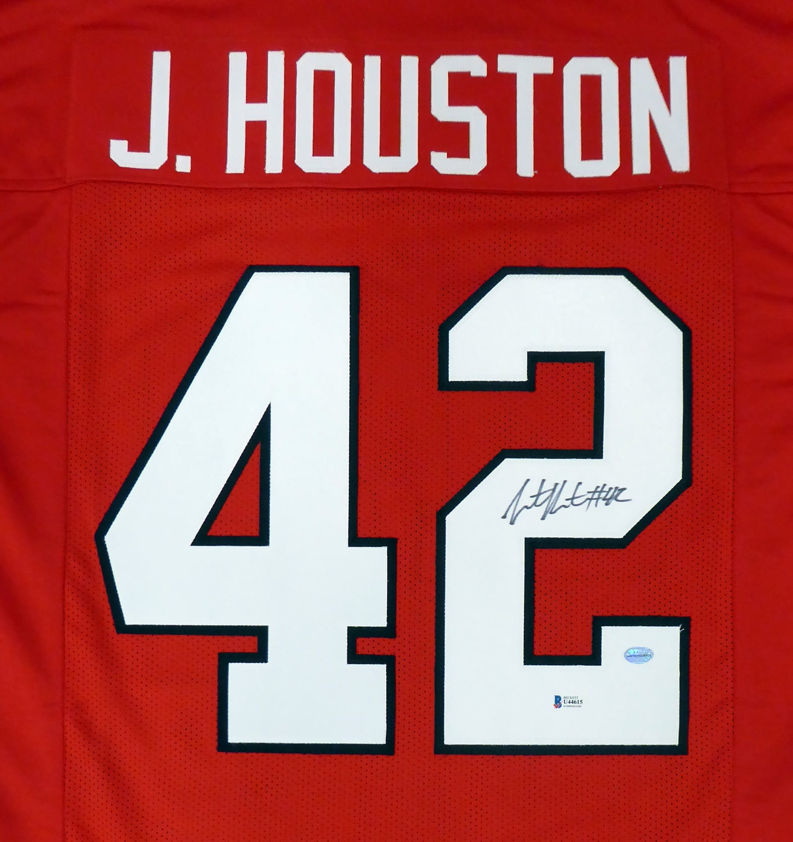 Georgia Bulldogs Justin Houston Autographed Red Jersey Beckett BAS ...